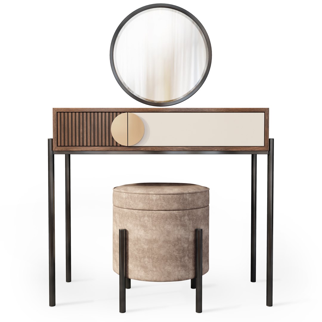 Dressing Table With Mirror Bergamo Wooden Kors Model - TurboSquid 2083509