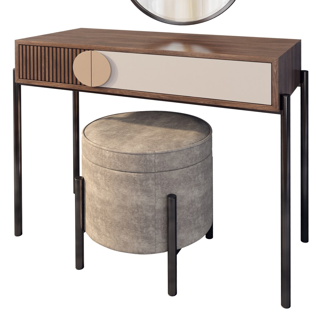 Dressing table with mirror Bergamo Wooden Kors model - TurboSquid 2083509