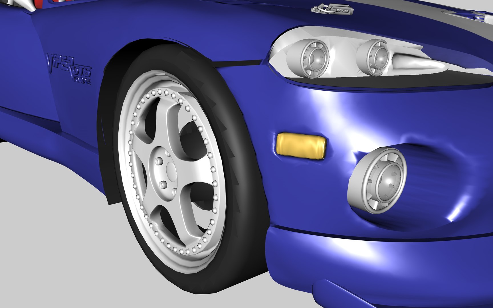 3d Blue Dodge Viper Gts