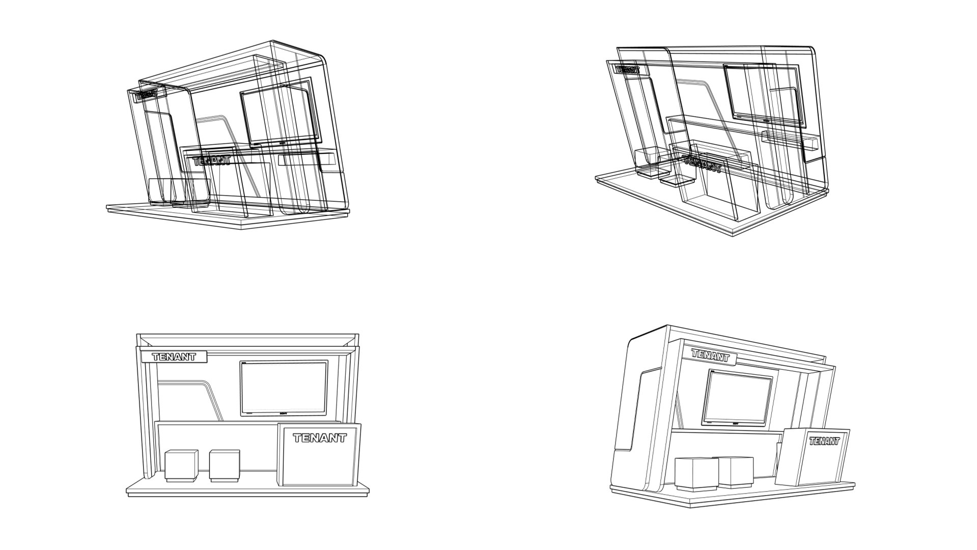 Exhibition Booth Stand Stall Trade Show 3D Model 3x2 3D Model 3D Model ...