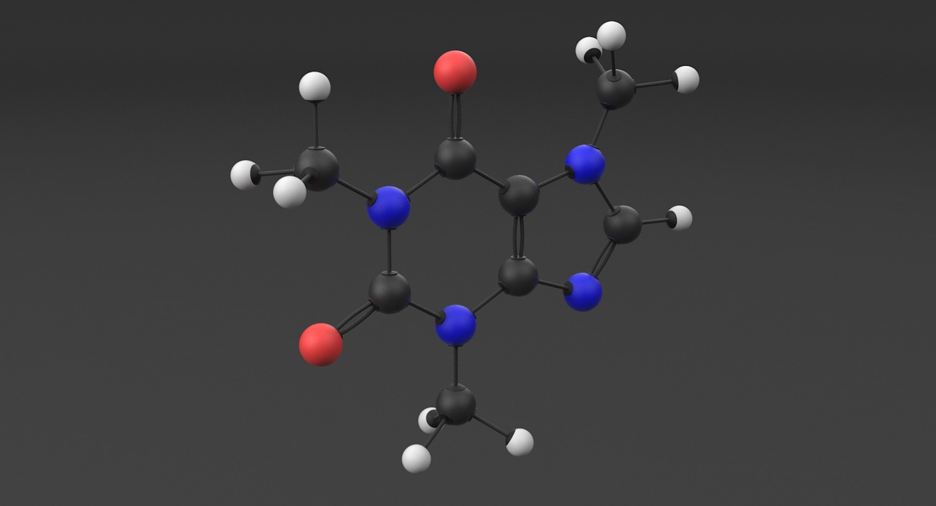 Caffeine Molecule 3D Model - TurboSquid 1418267