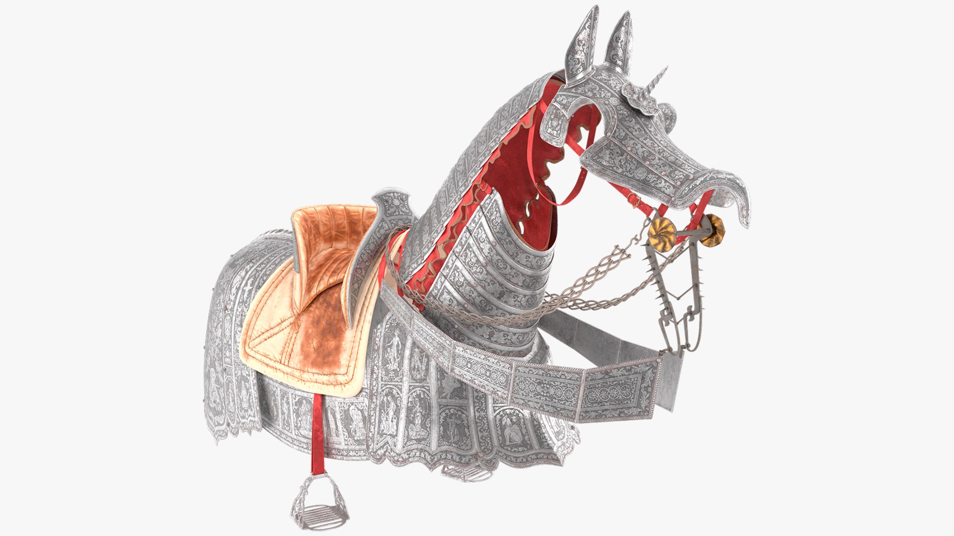 3D Used Medieval Horse Armor Model - TurboSquid 2374786