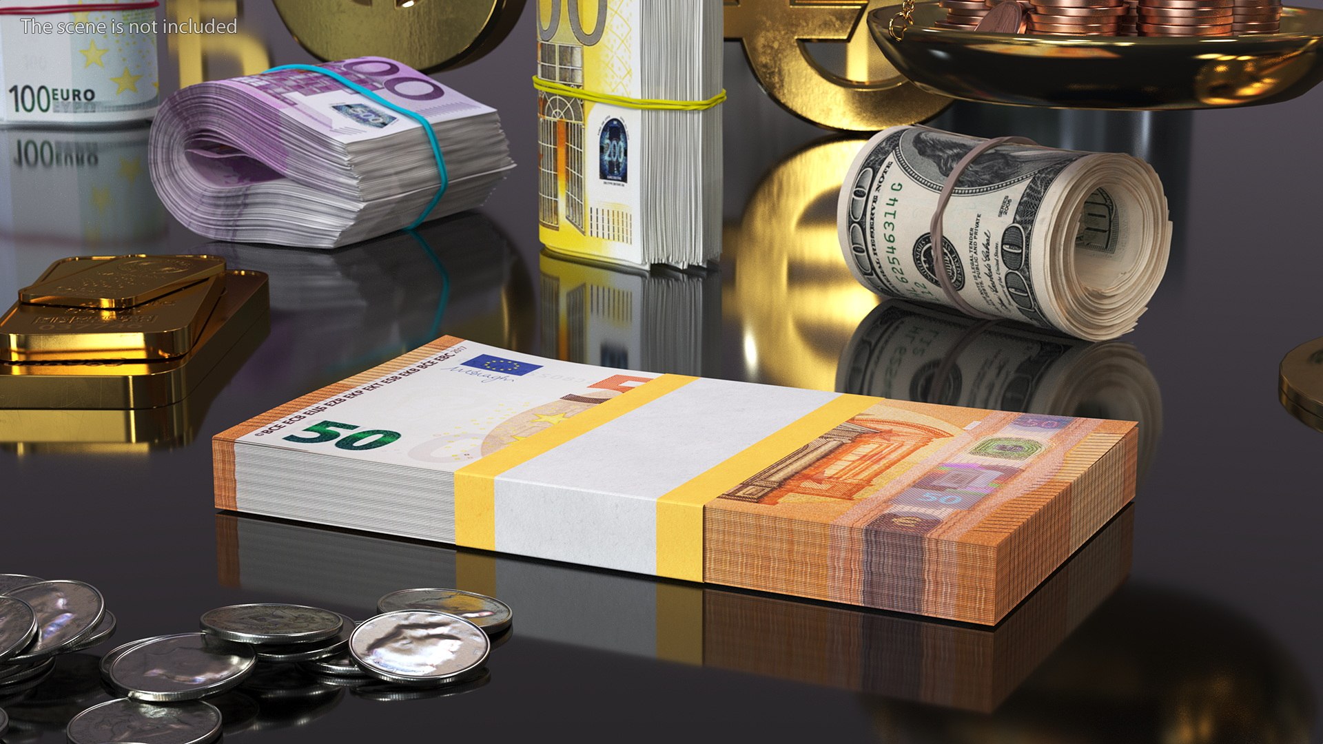 Stack Money 50 Euro 3D - TurboSquid 2146528