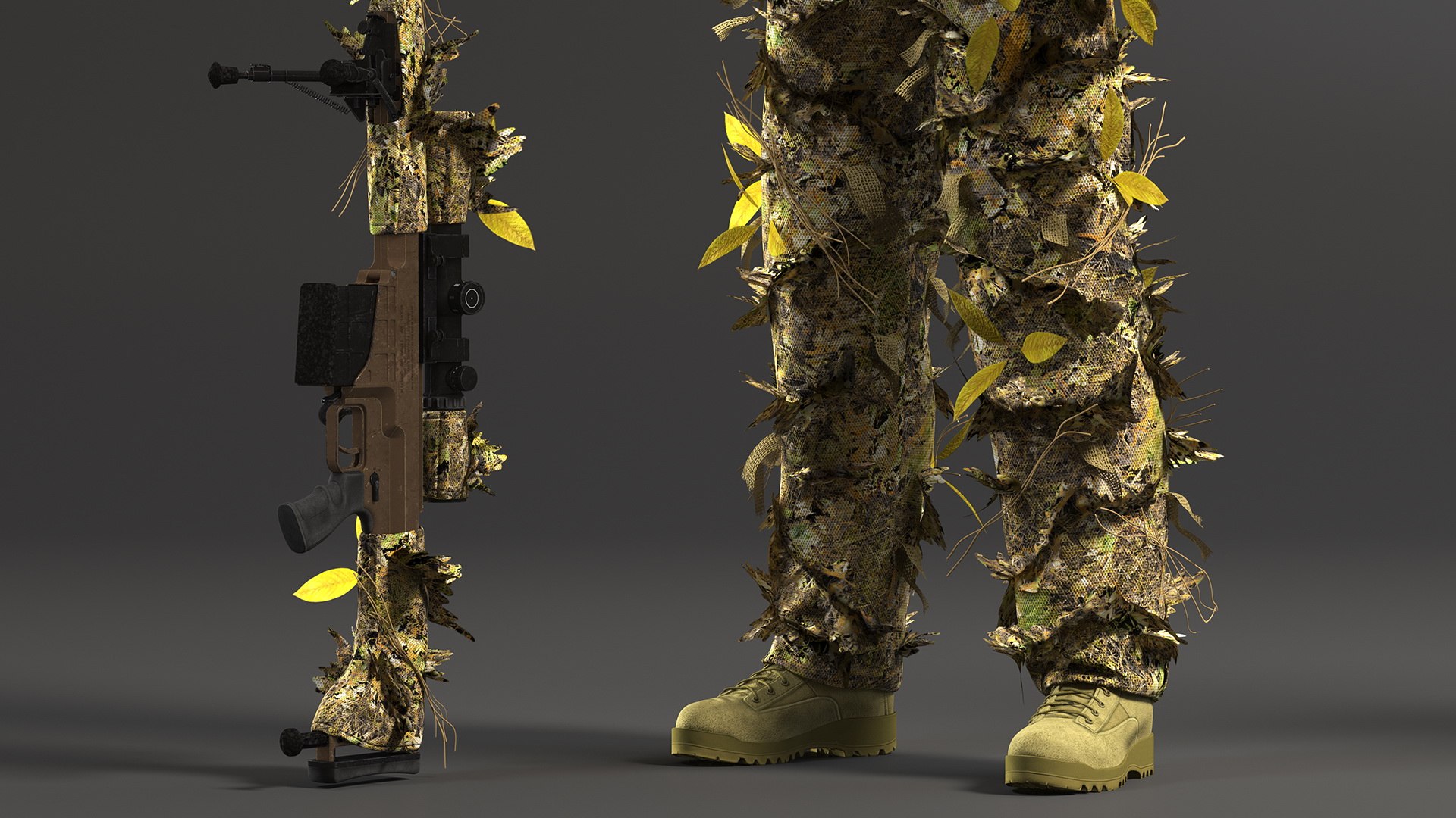3D Sniper In Ghillie Suit Rigged For Maya - TurboSquid 1994053