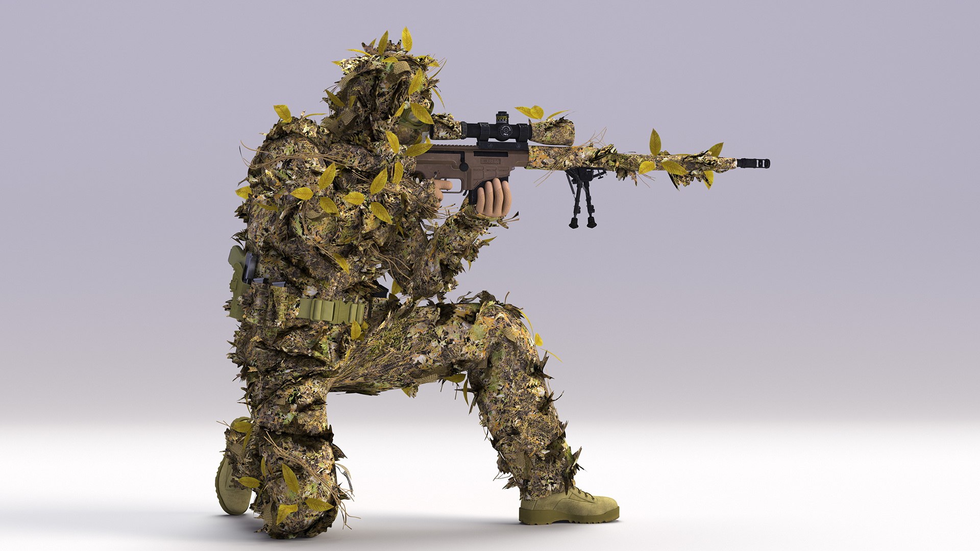 3D Sniper In Ghillie Suit Rigged For Maya - TurboSquid 1994053
