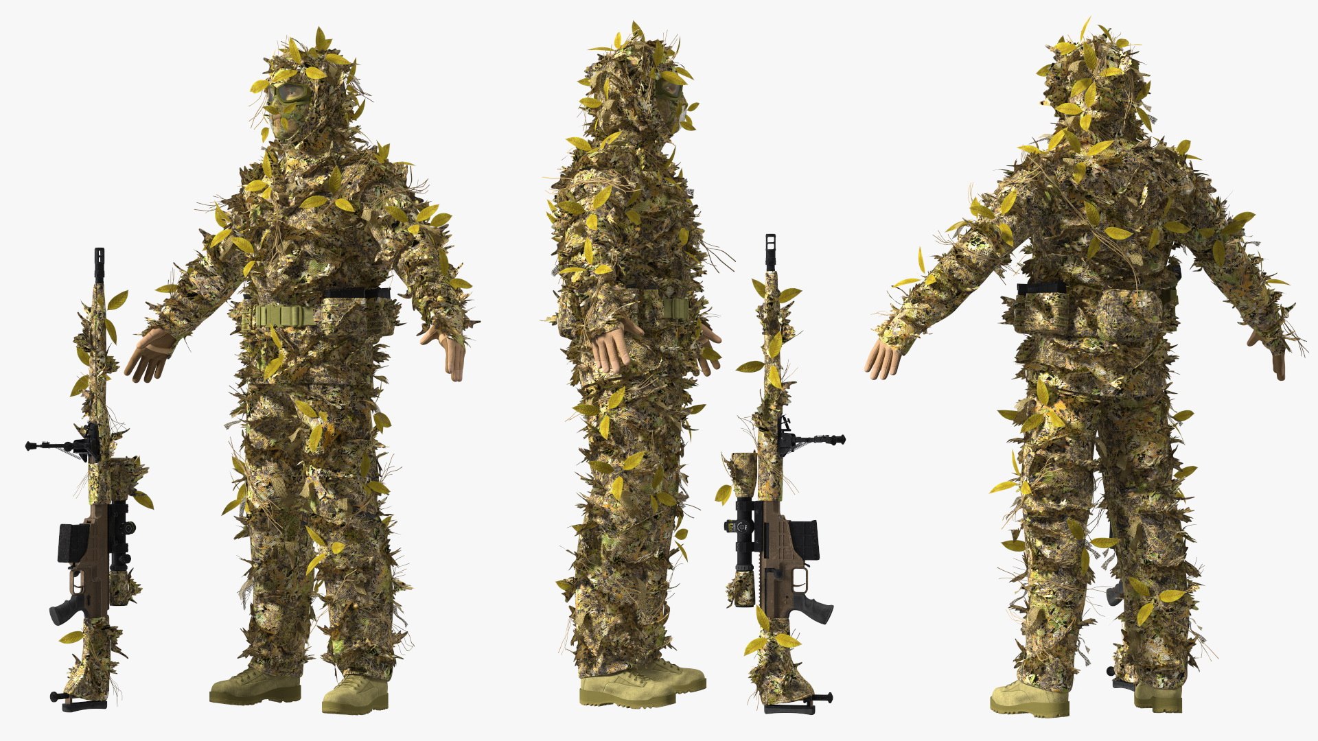 3D Sniper In Ghillie Suit Rigged For Maya - TurboSquid 1994053