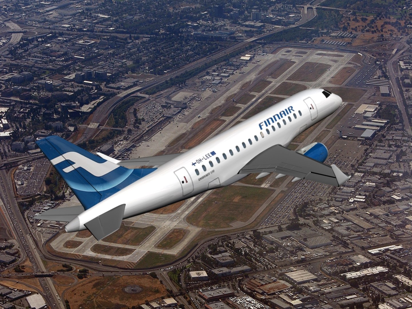 3d Model Embraer 170 Finnair Plane