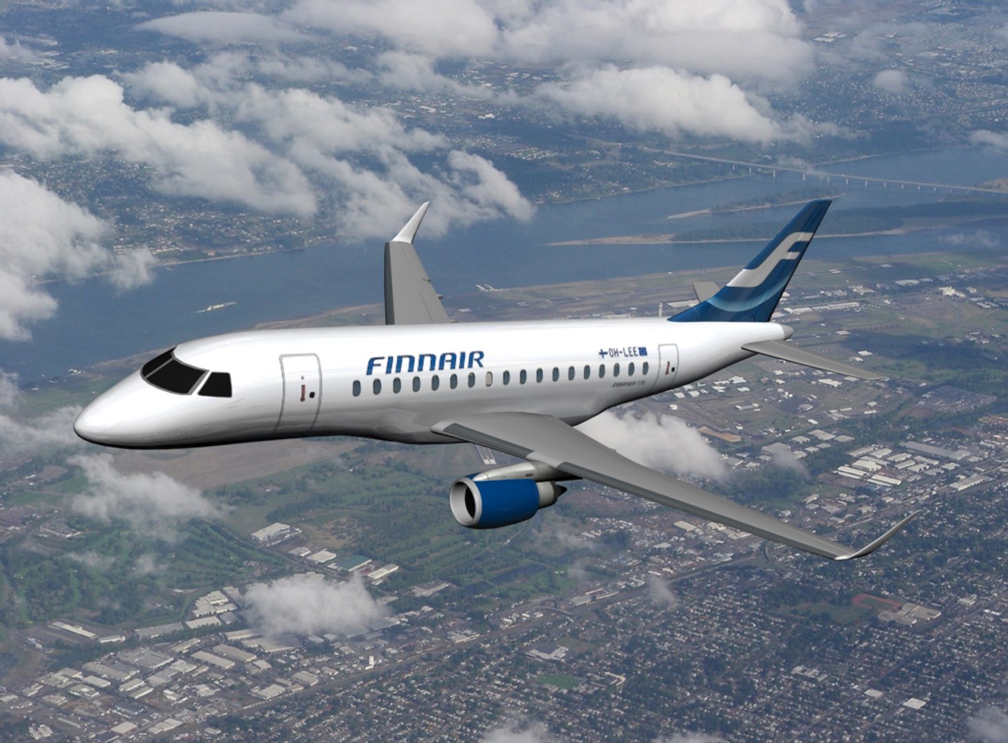3d Model Embraer 170 Finnair Plane