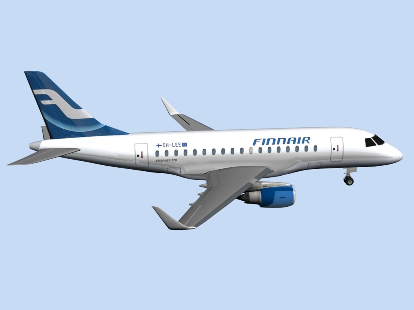 3d Model Embraer 170 Finnair Plane