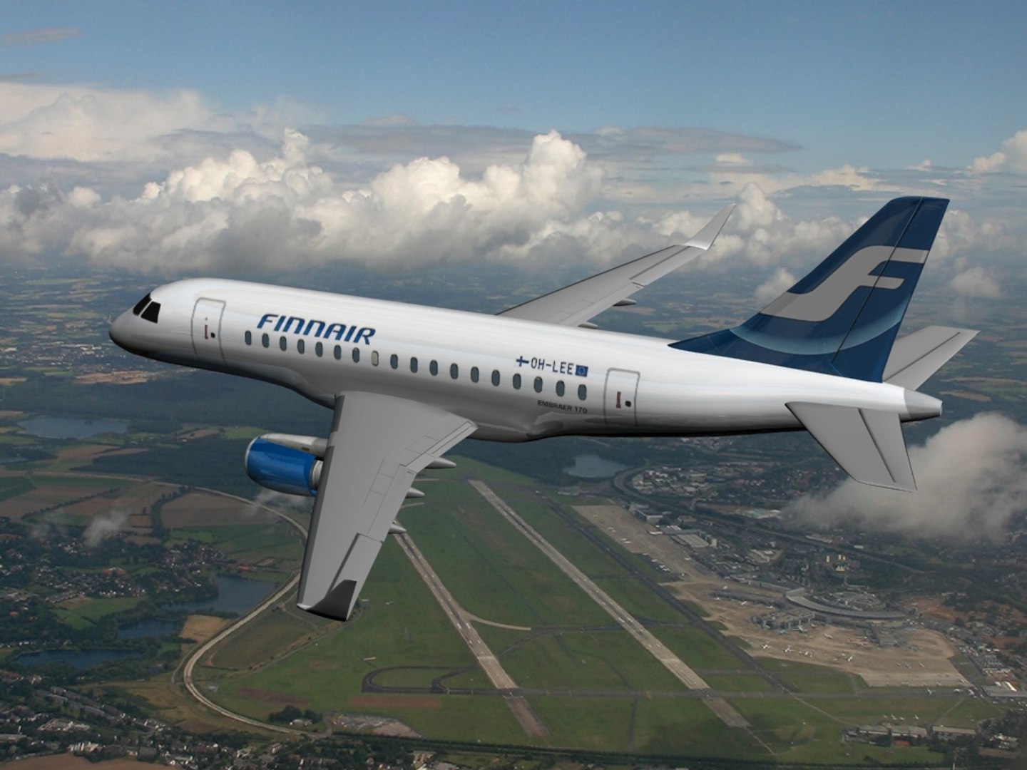 3d Model Embraer 170 Finnair Plane