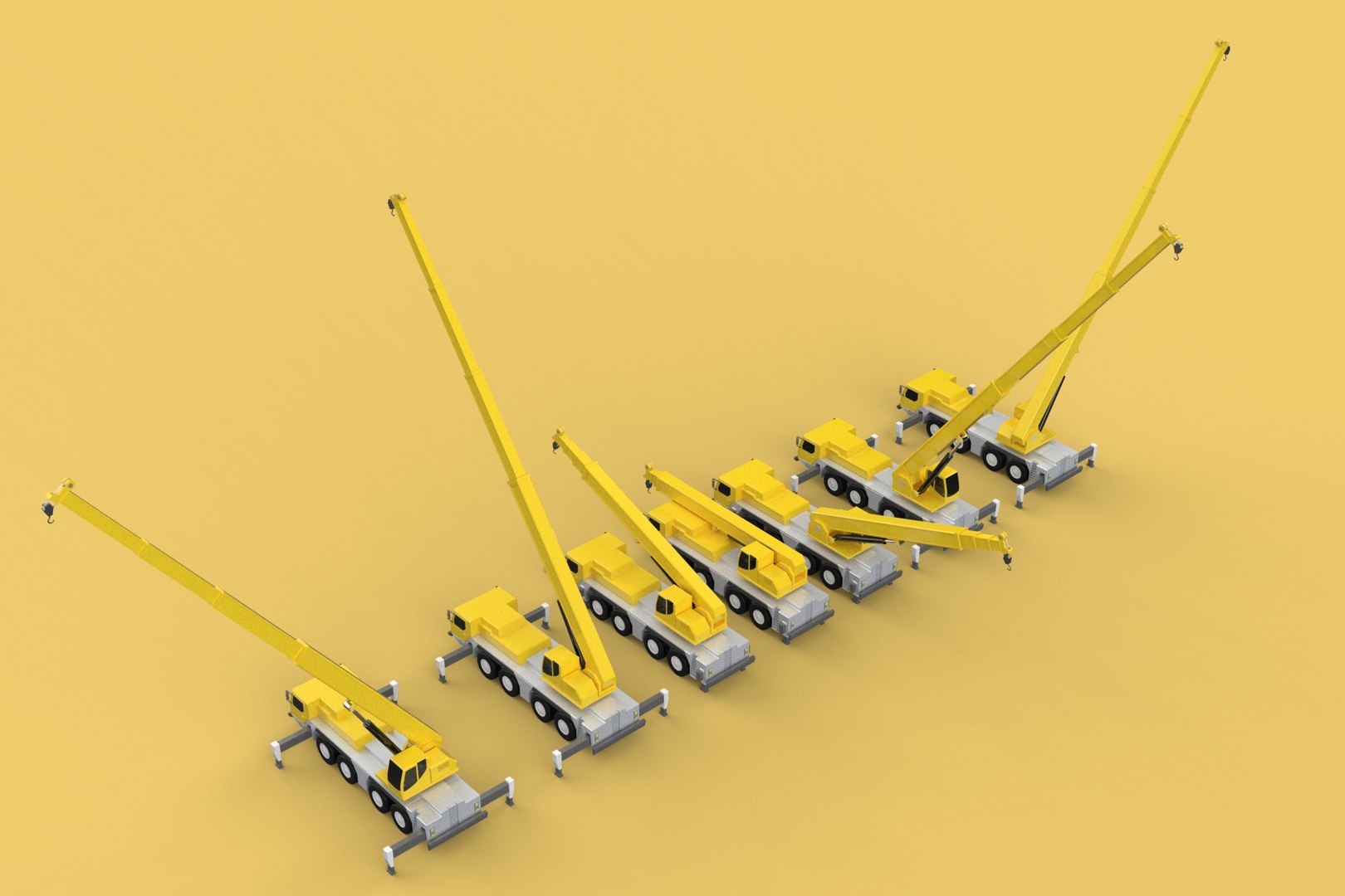 3D Model COMBINATION CONFIGURATION LIEBHERR LTM1070 LTM 1070 MOBILE ...