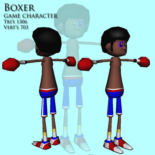 3d boxer guy model