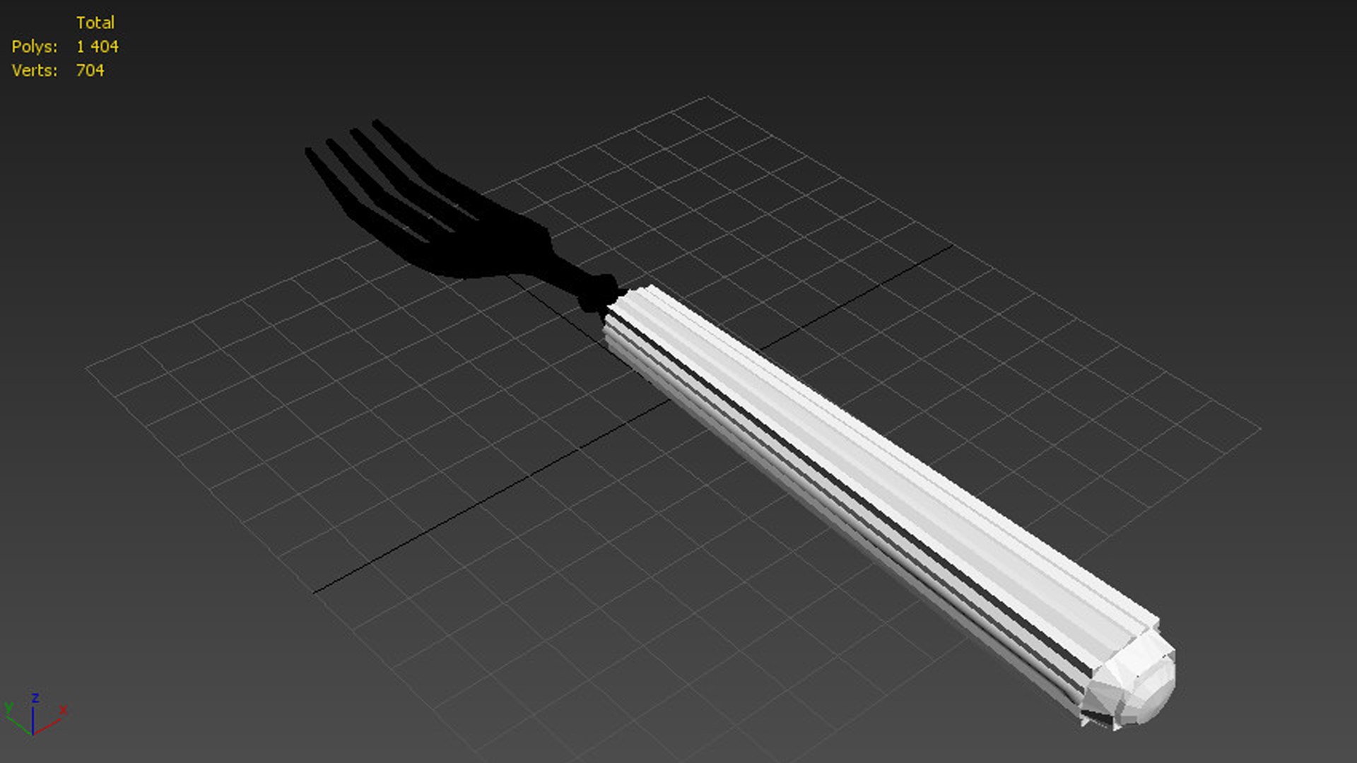 Fork with white handle 3D - TurboSquid 1947421