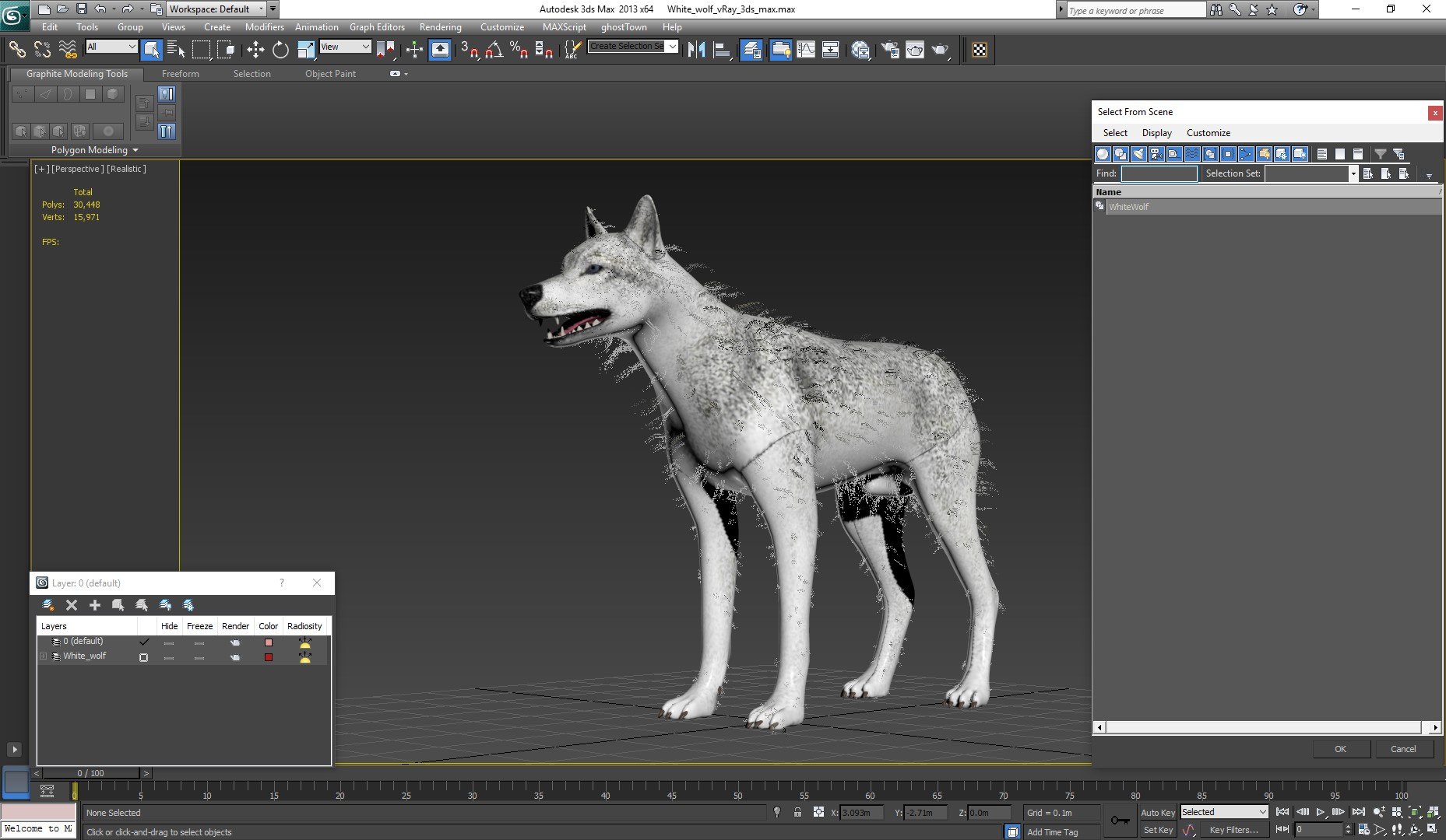 3d Model Wolf White