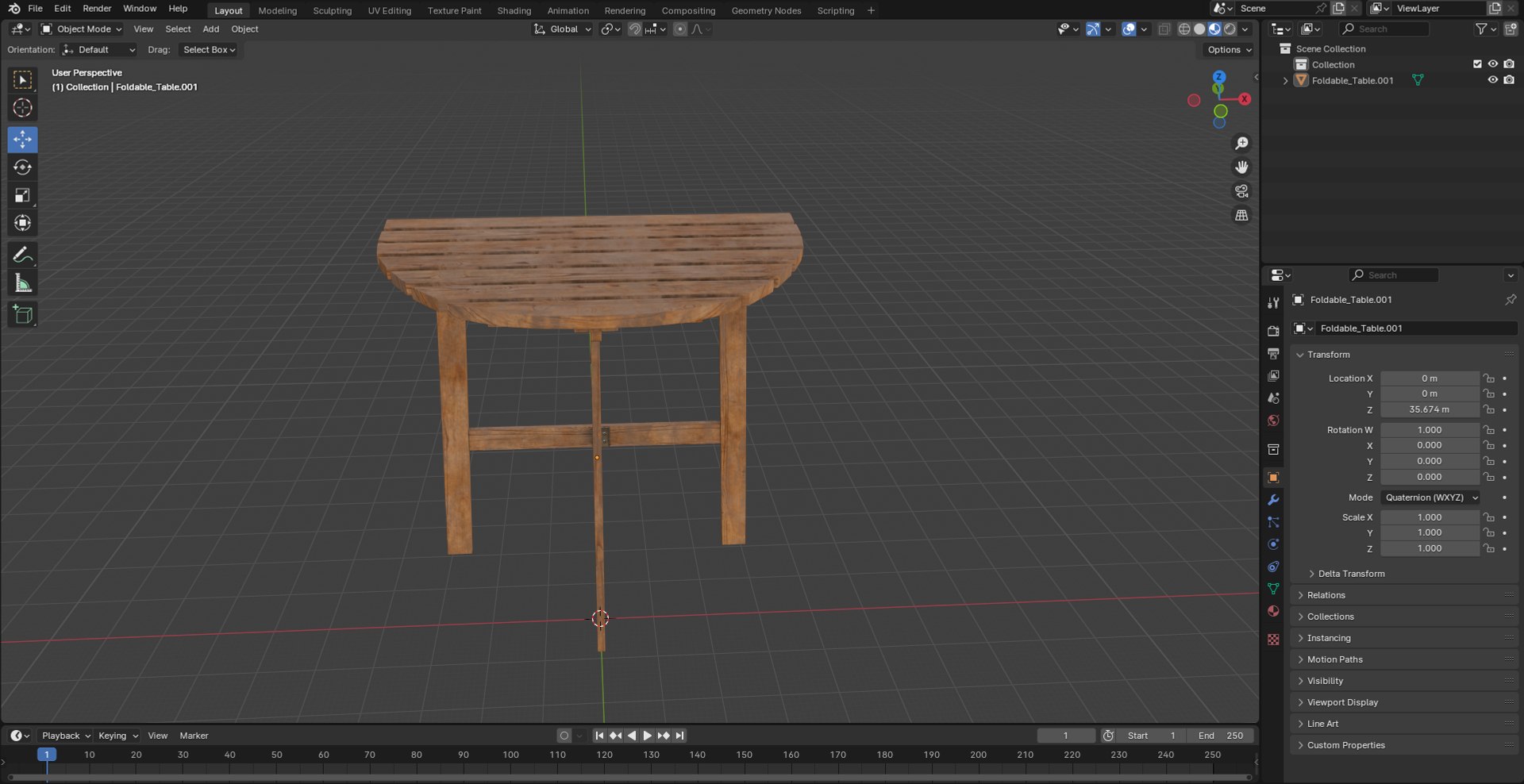 3D Model Foldable Table - TurboSquid 2238208