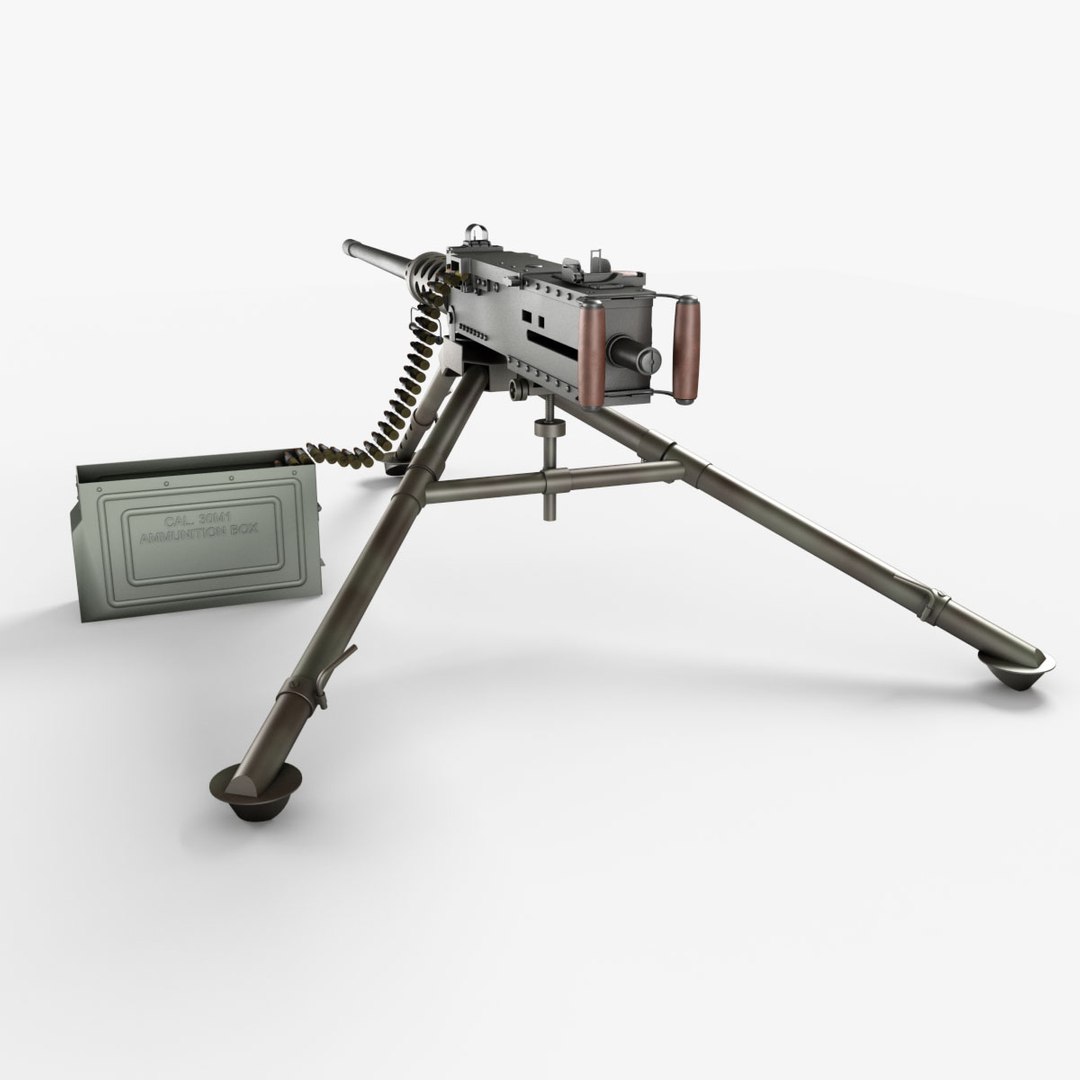 3d Model Realistic M2 Browning Machine Gun