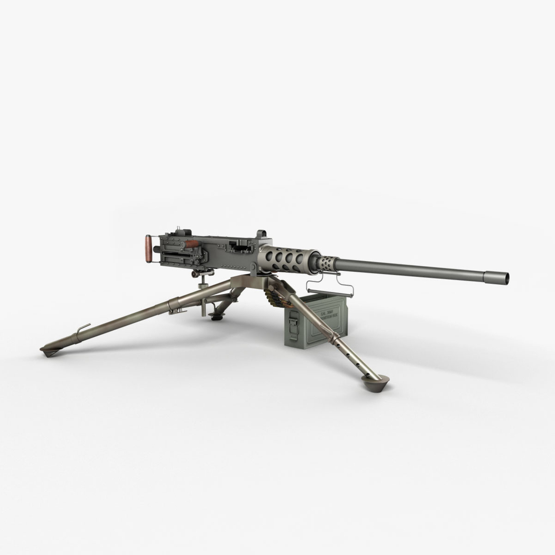 3d Model Realistic M2 Browning Machine Gun
