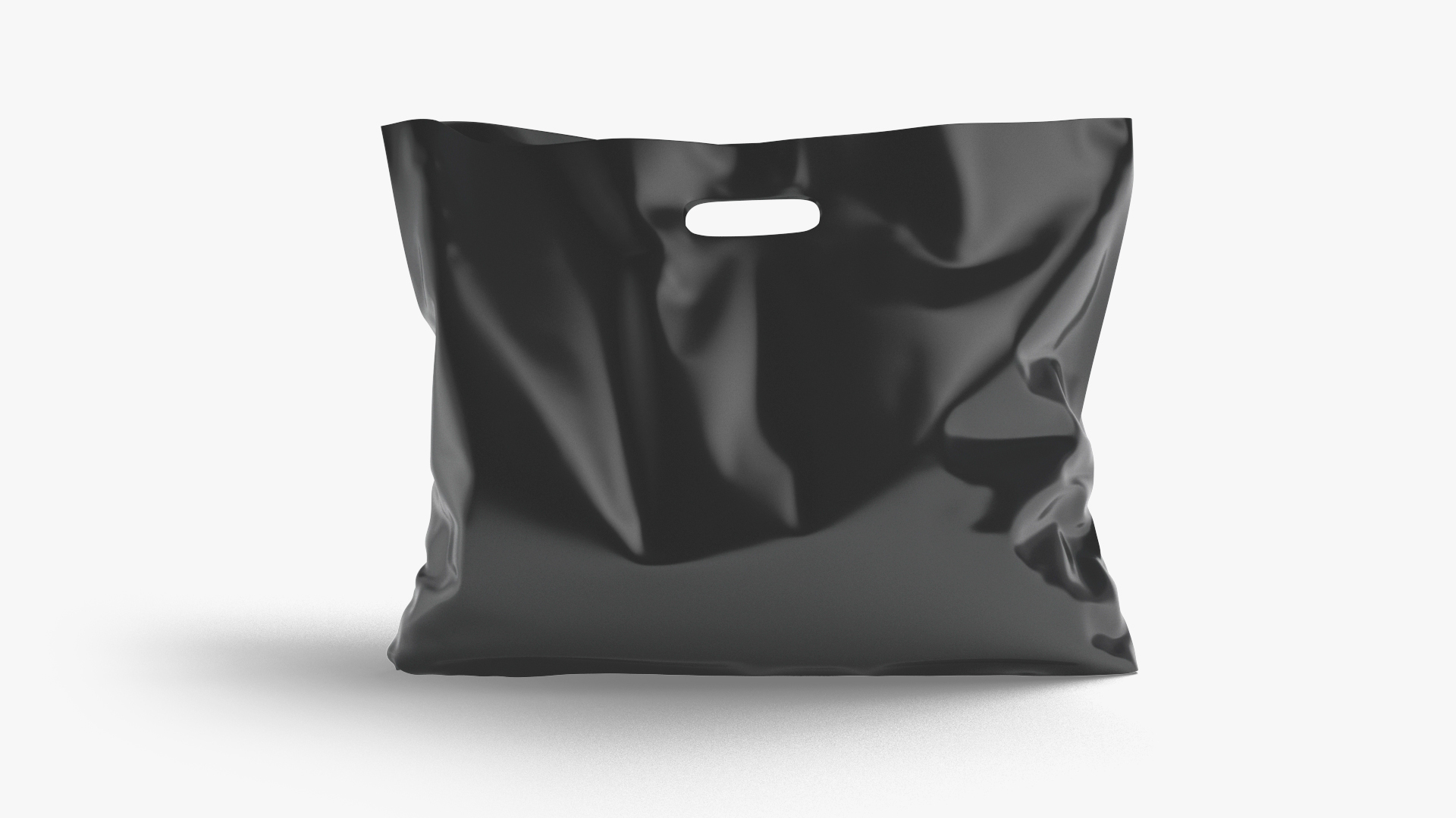 3D Black Wide Die-cut Plastic Bag - Handle Packet Stand - TurboSquid ...