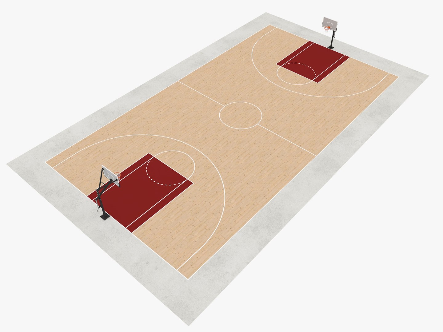 Basketball Court Model - TurboSquid 2353272