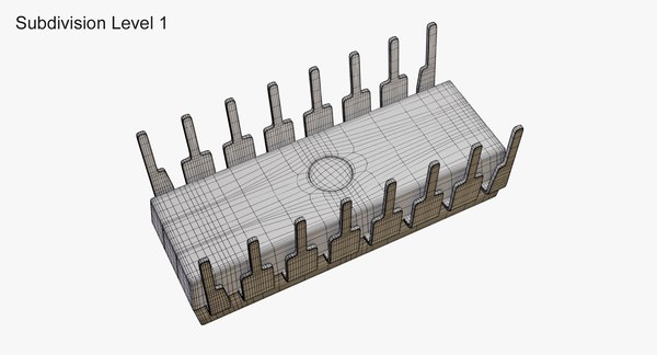 3D model Electronic Chip PDIP-16 - TurboSquid 1795934
