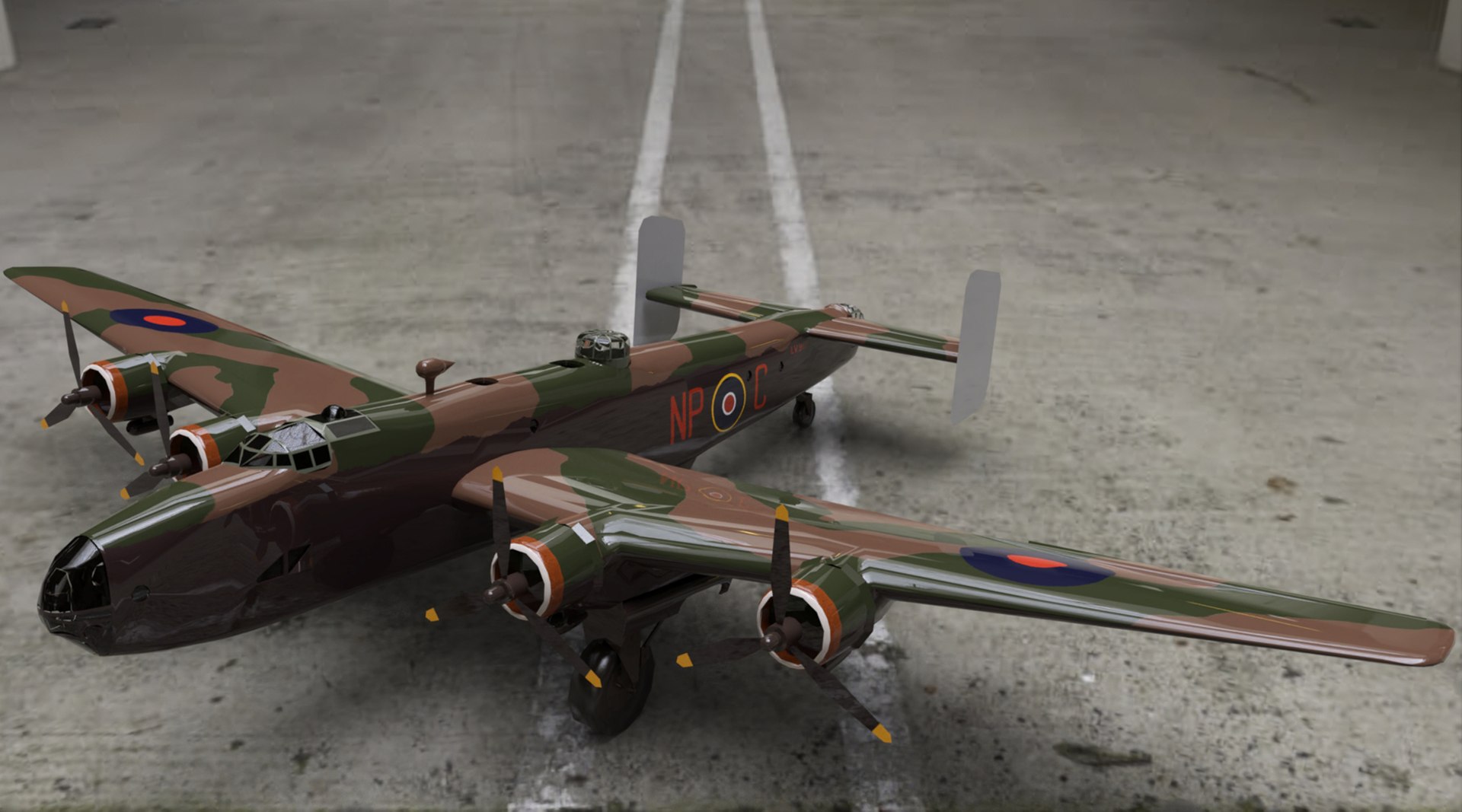 3D VINTAGE AIRPLANE - Handley Page Halifax Model - TurboSquid 2029448