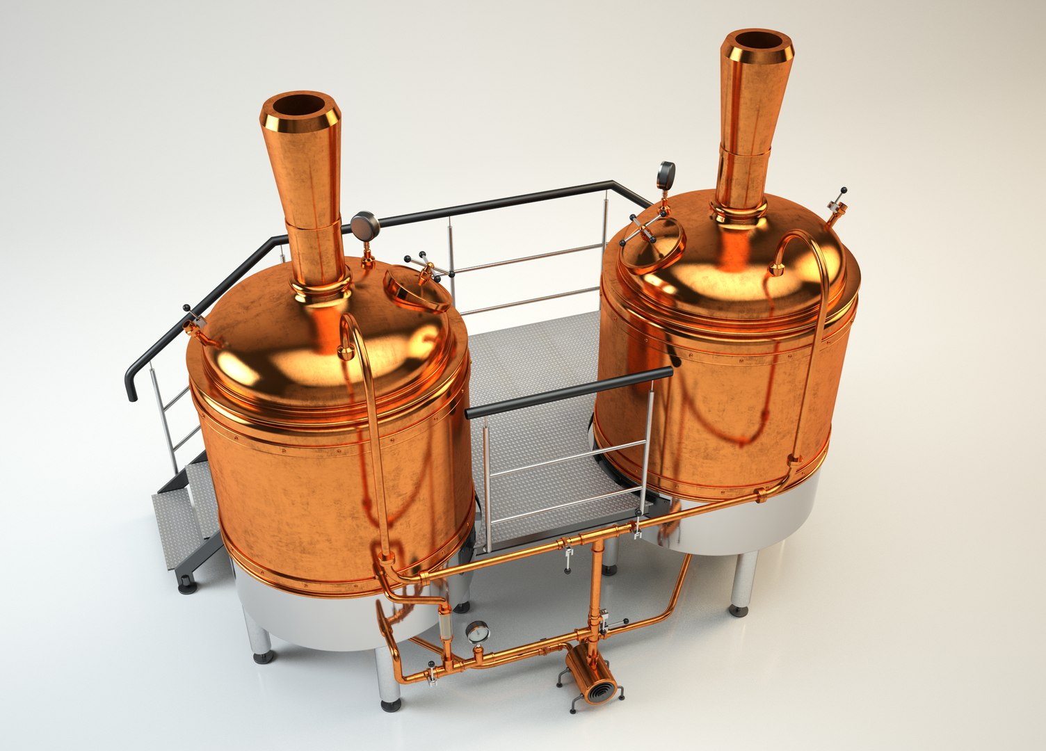 3d vrayforc4d breweries model