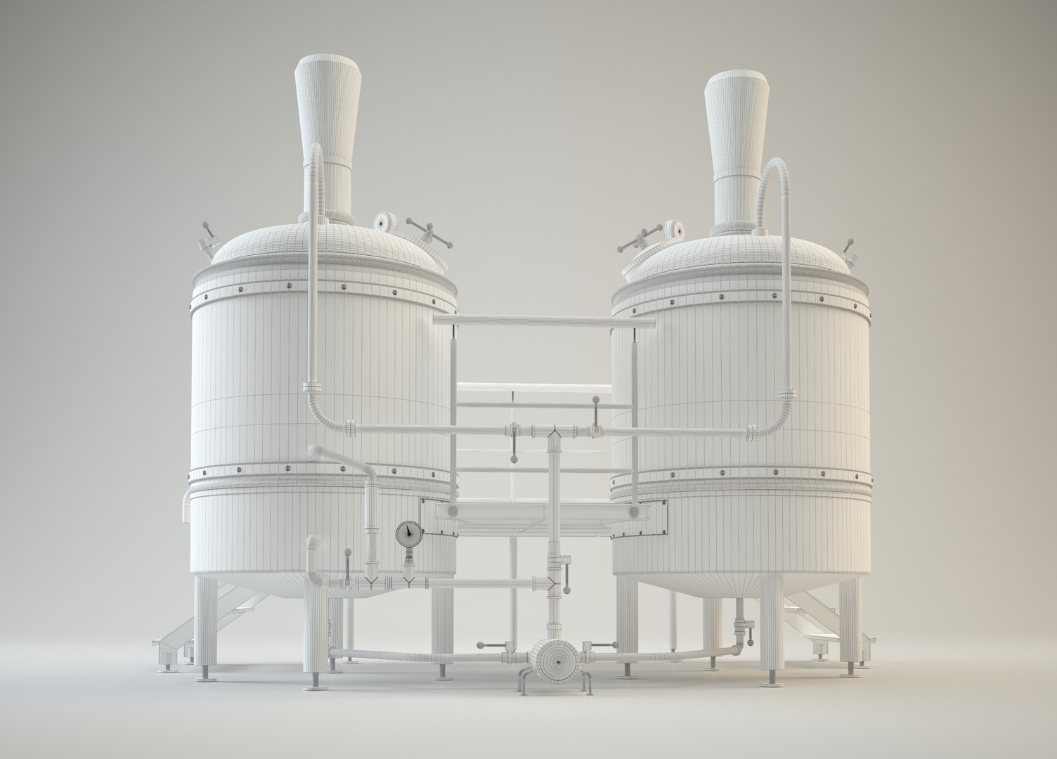 3d vrayforc4d breweries model