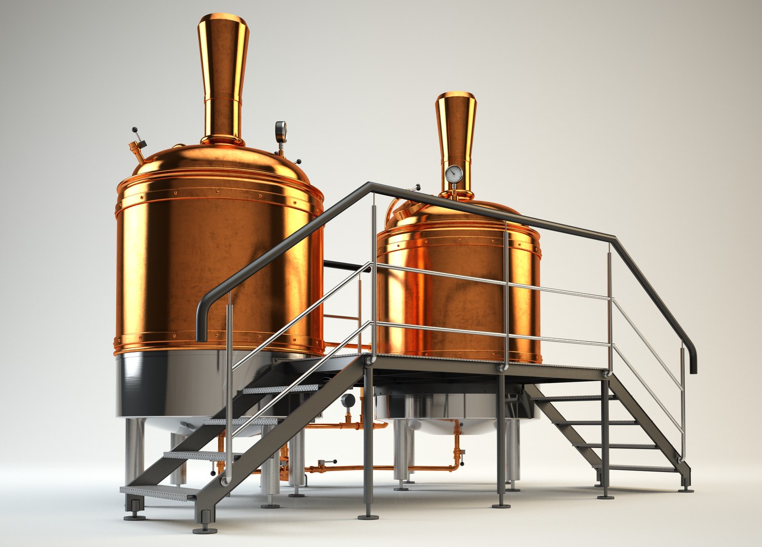3d vrayforc4d breweries model