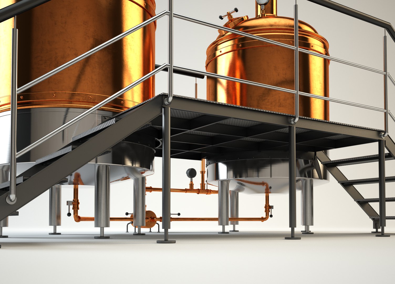 3d vrayforc4d breweries model