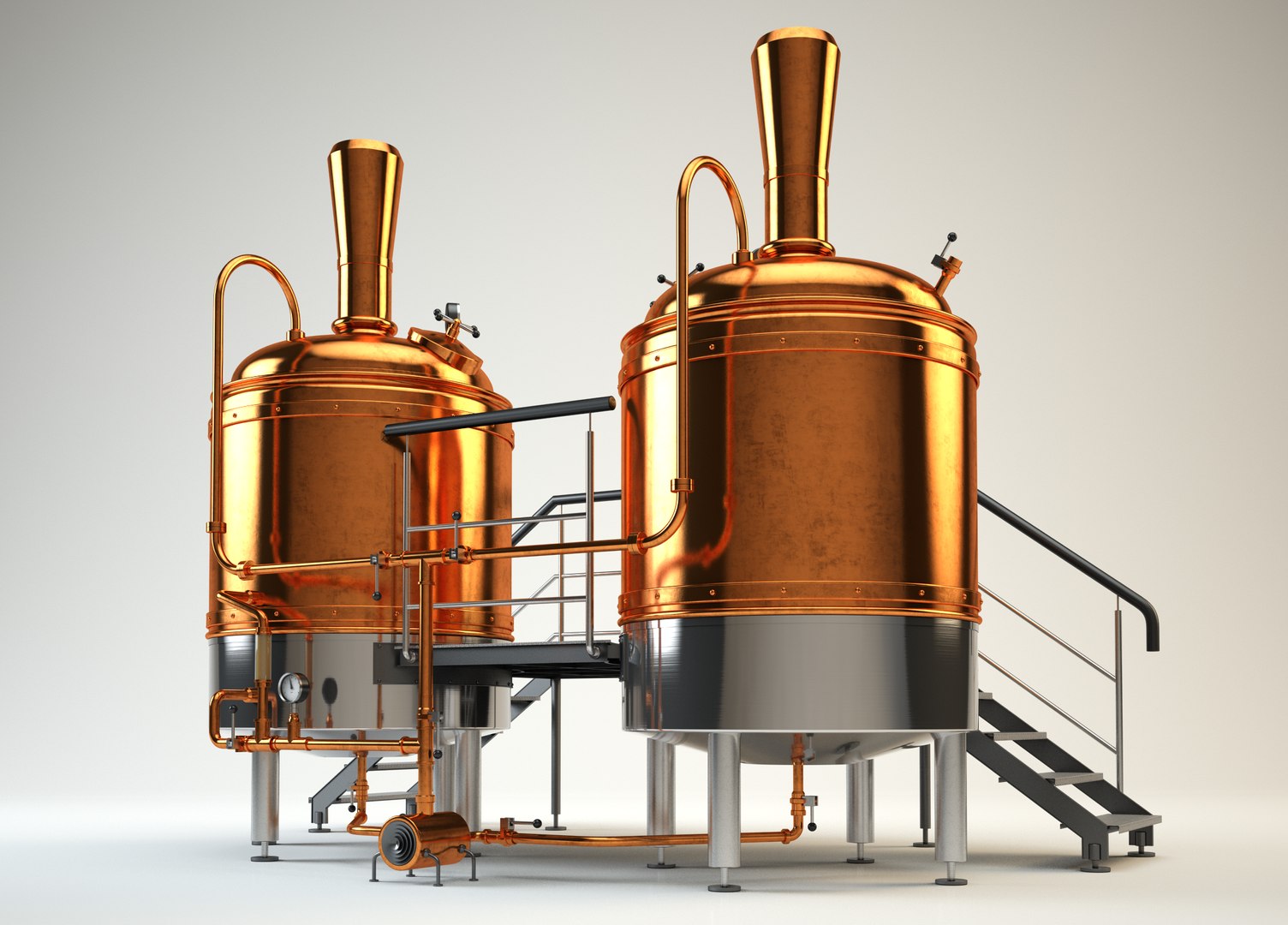 3d vrayforc4d breweries model