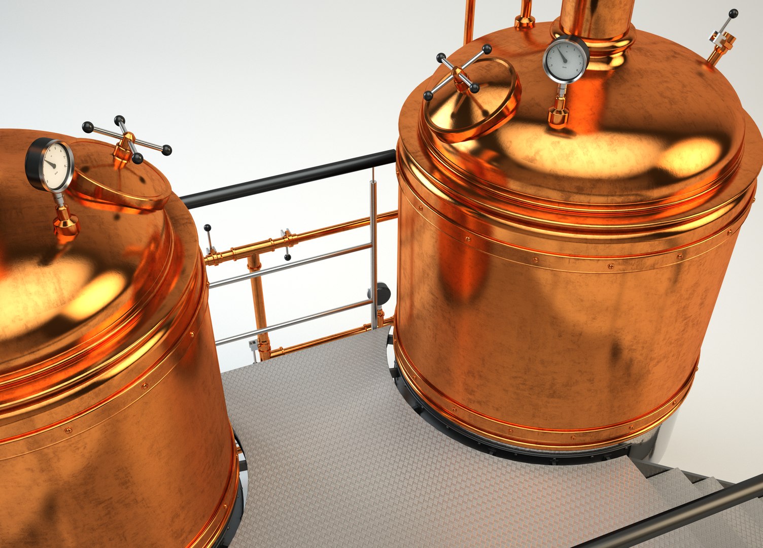 3d vrayforc4d breweries model