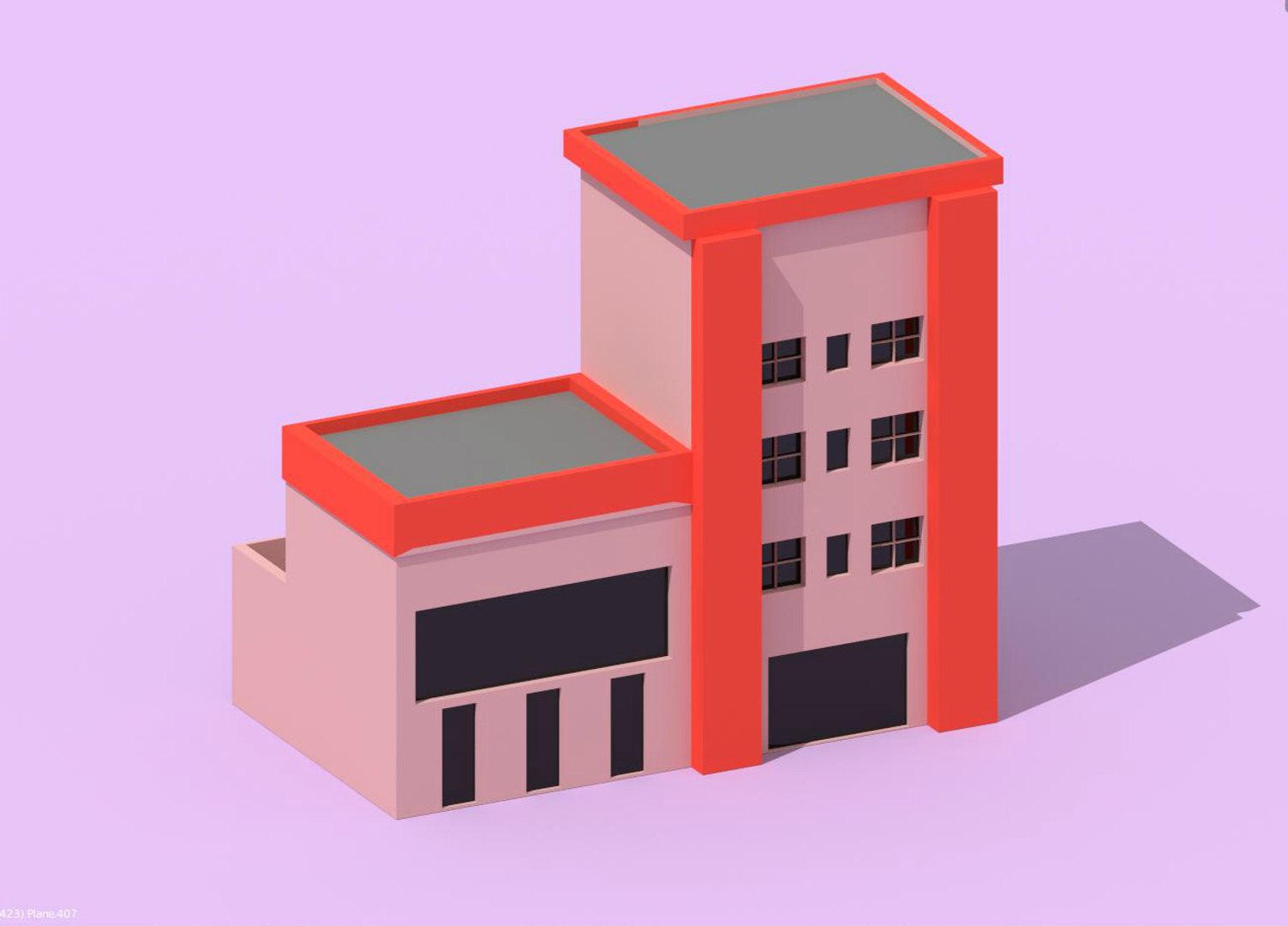 3d buildings city school model
