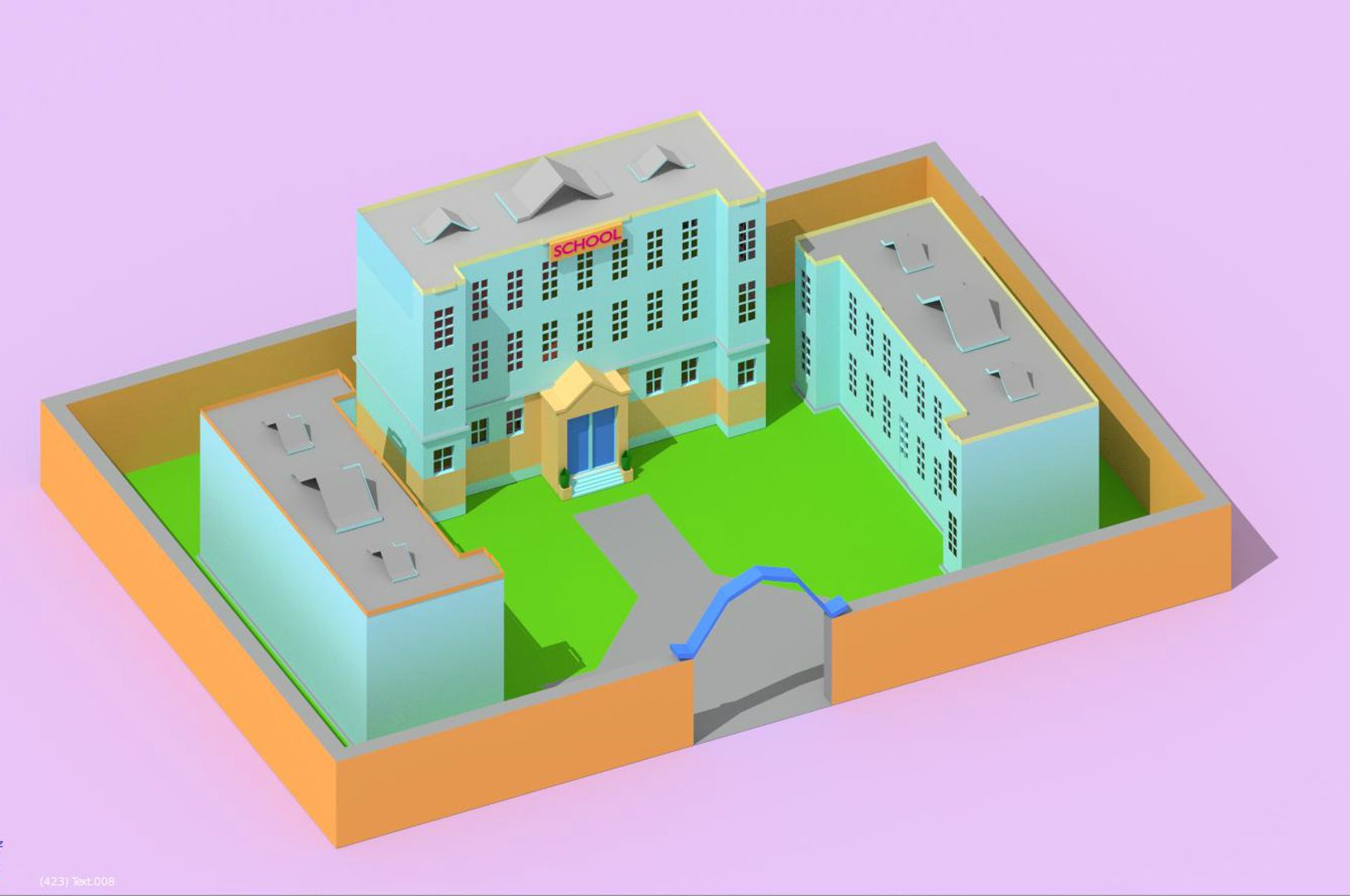 3d buildings city school model