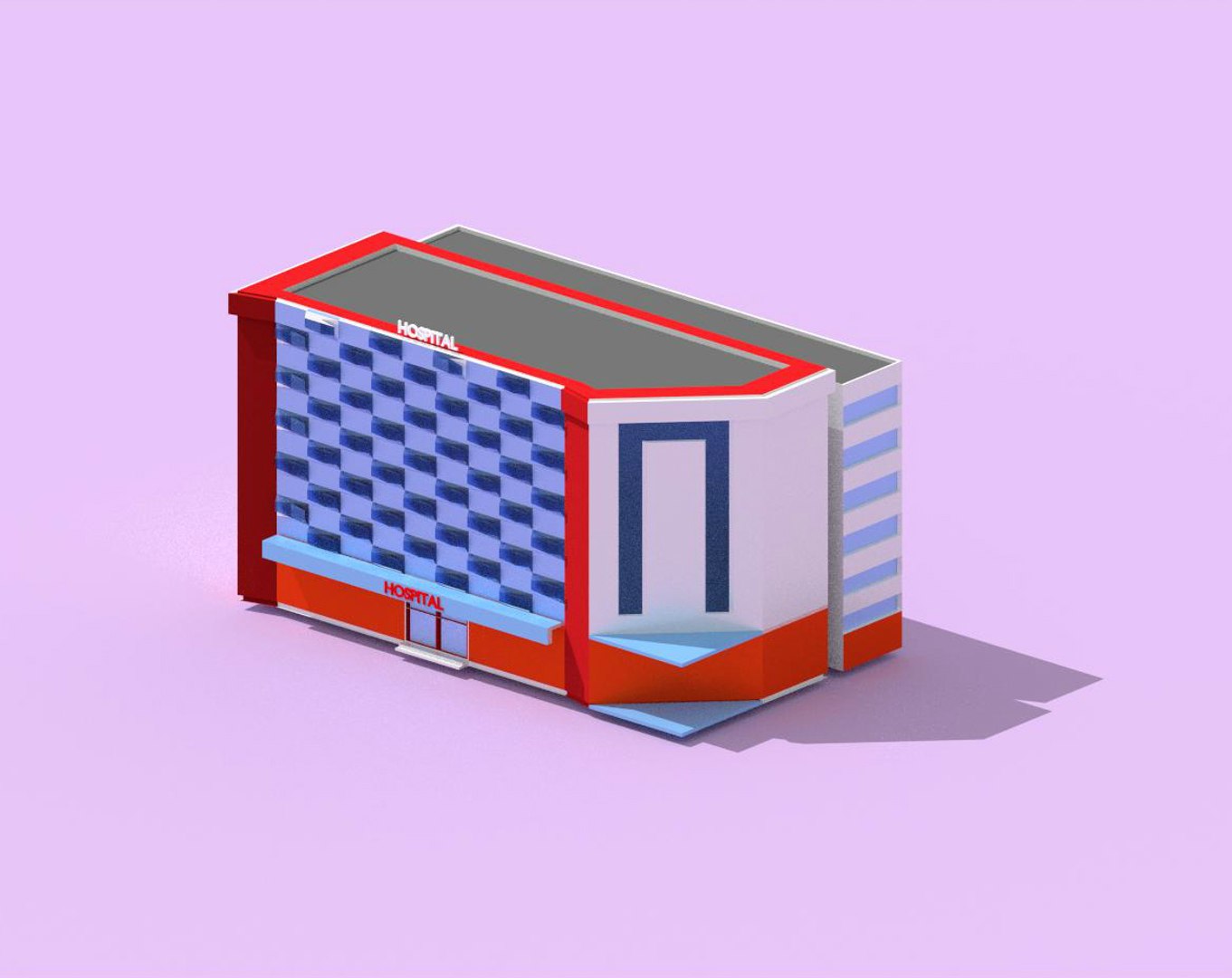 3d buildings city school model