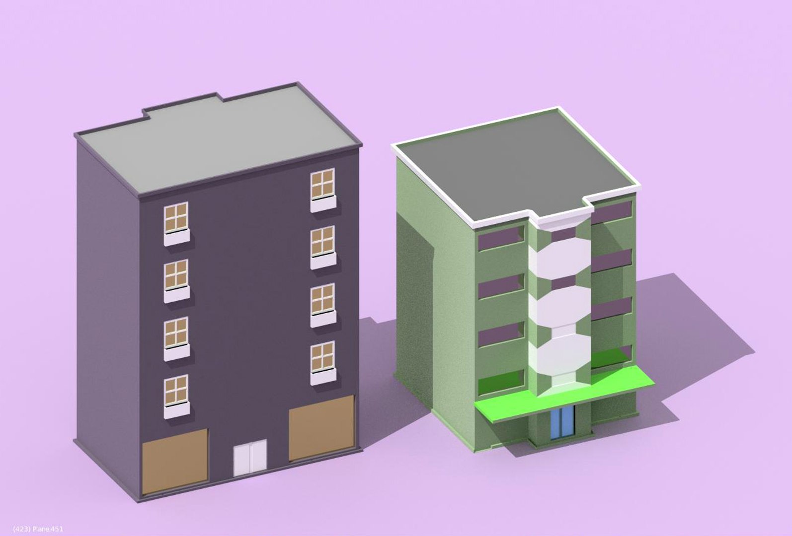 3d buildings city school model