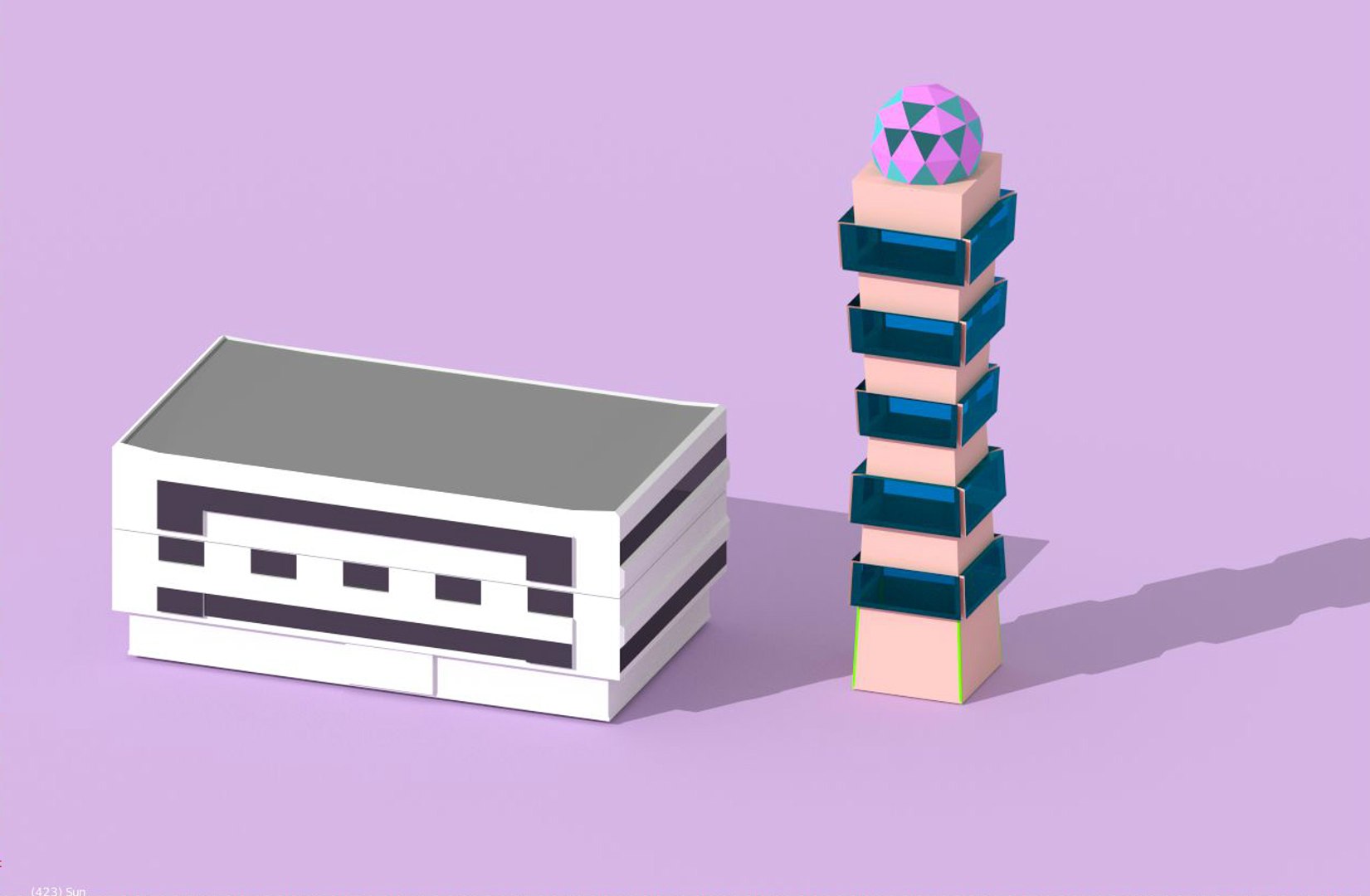 3d buildings city school model