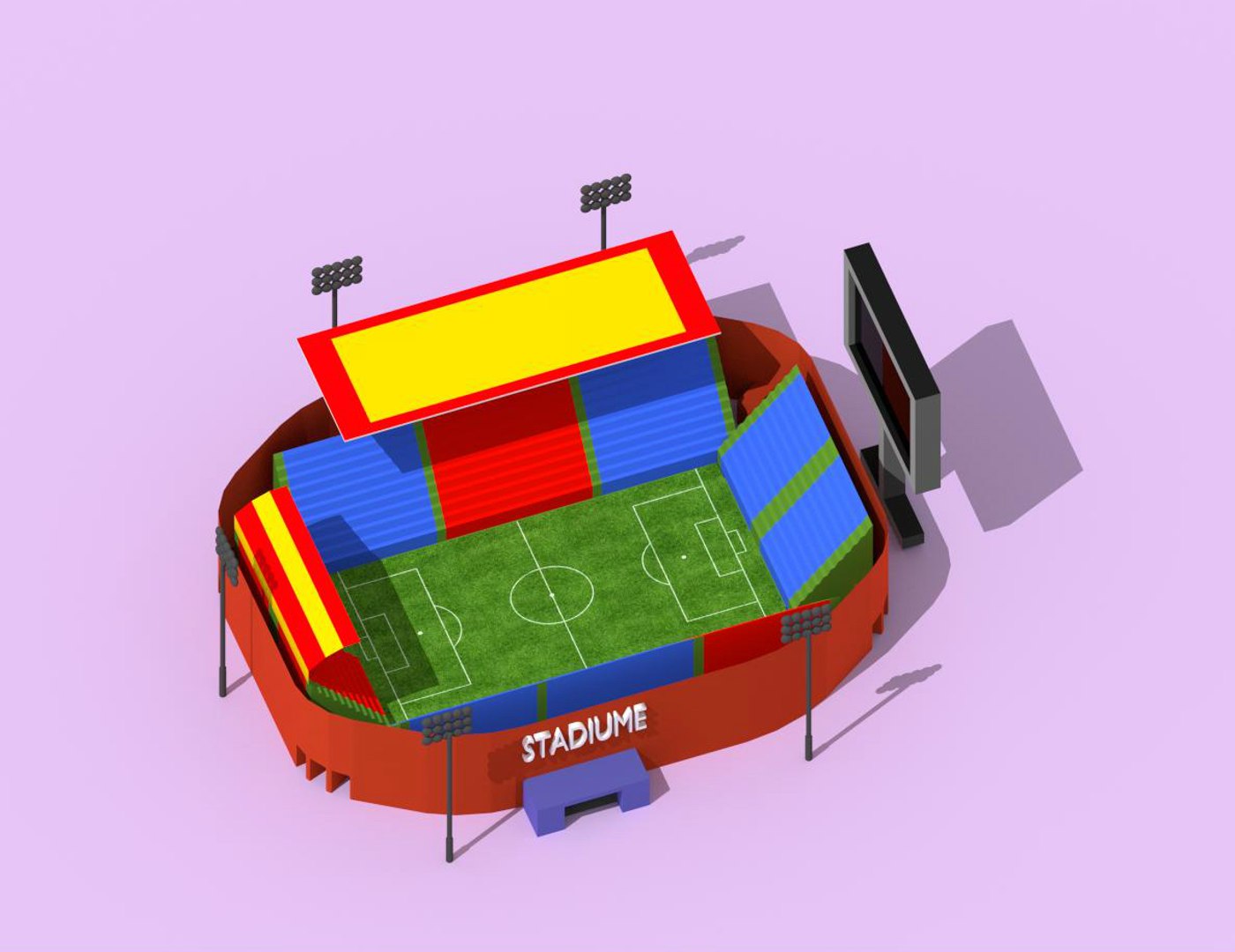 3d buildings city school model