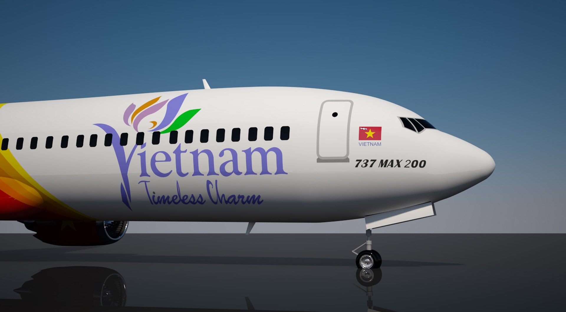 3D Model Vietjet Boeing 737 200 - TurboSquid 1384716