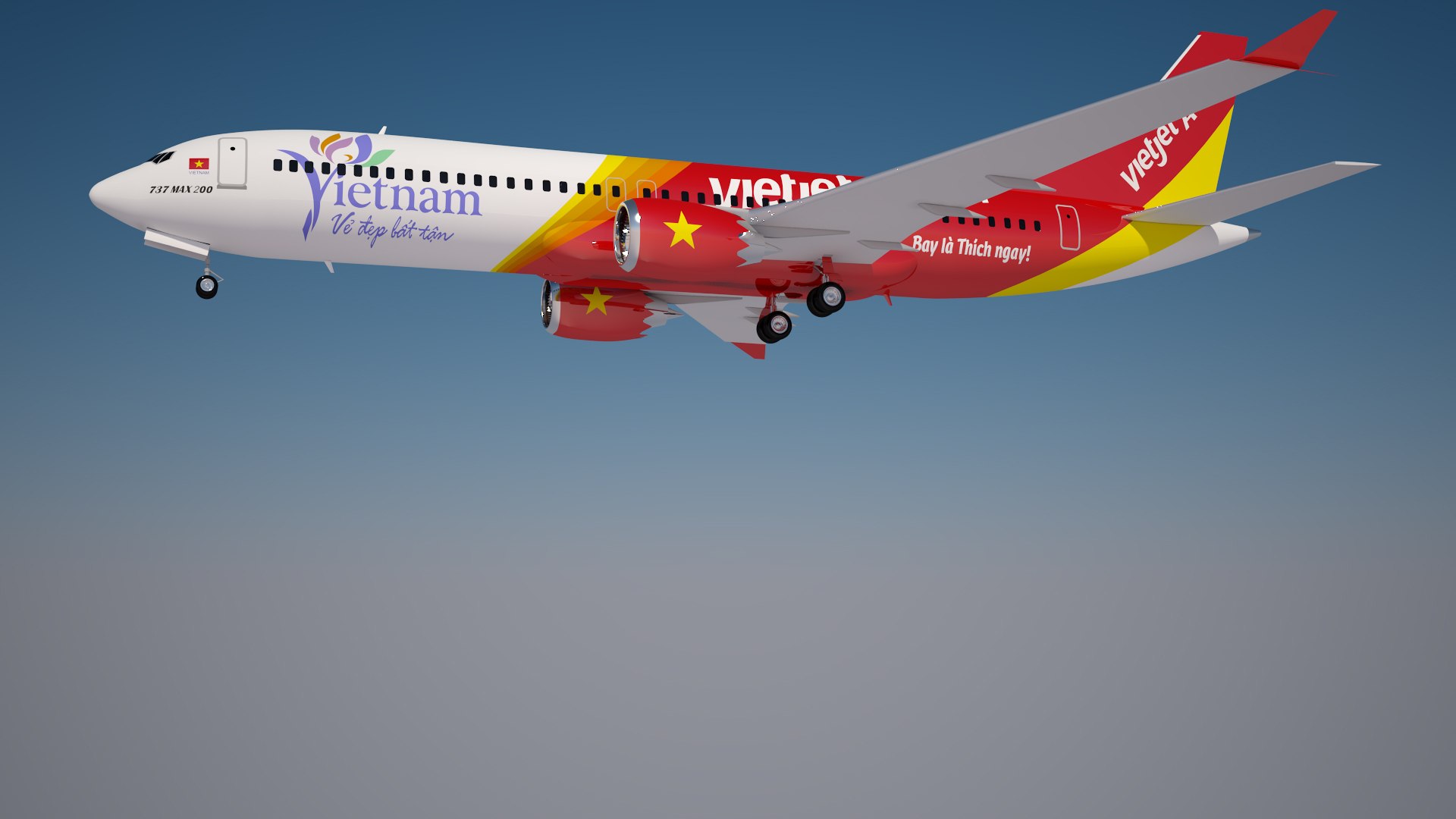 3D Model Vietjet Boeing 737 200 - TurboSquid 1384716