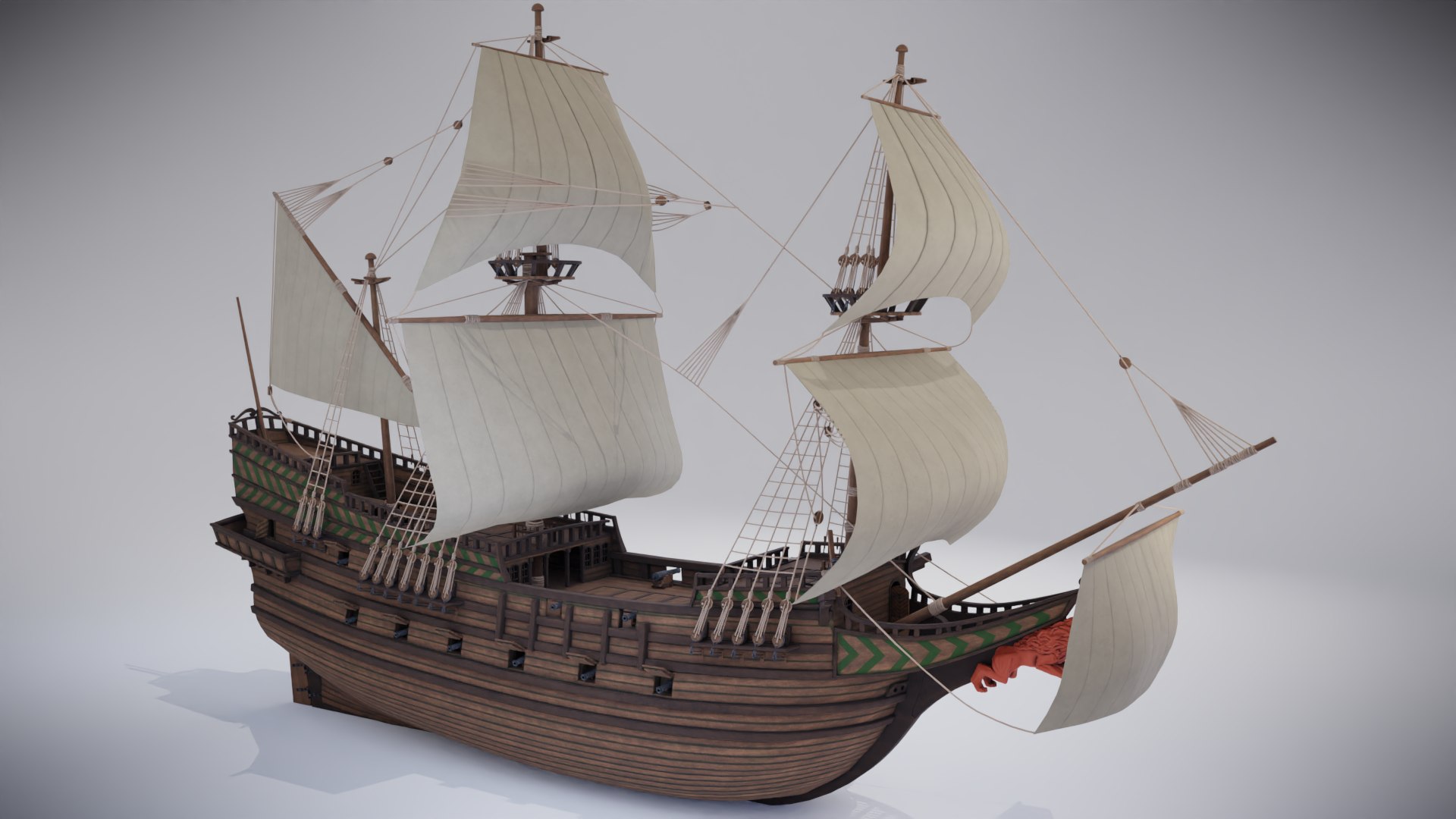 3D Roter Lowe Galleon - TurboSquid 1773138
