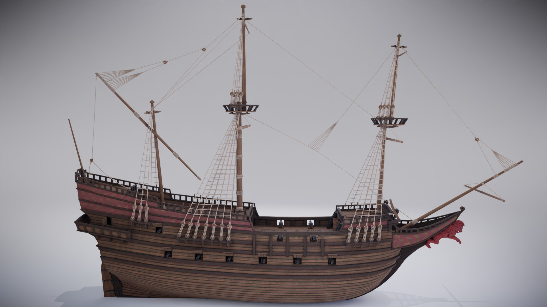 3D Roter Lowe Galleon - TurboSquid 1773138