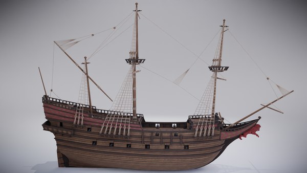 Rote Lowe-Galeone 3D-Modell - TurboSquid 1773138