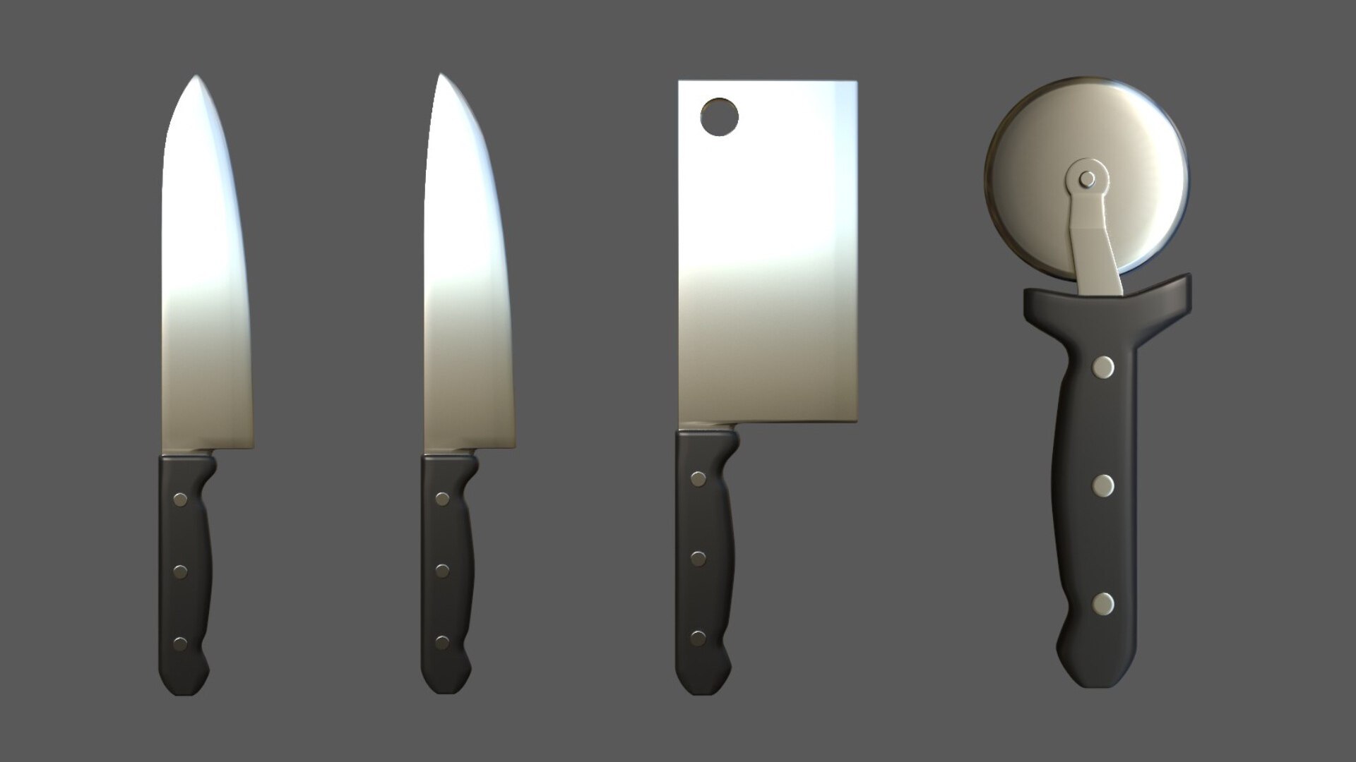 3D Kitchen Knives Set - TurboSquid 2033237