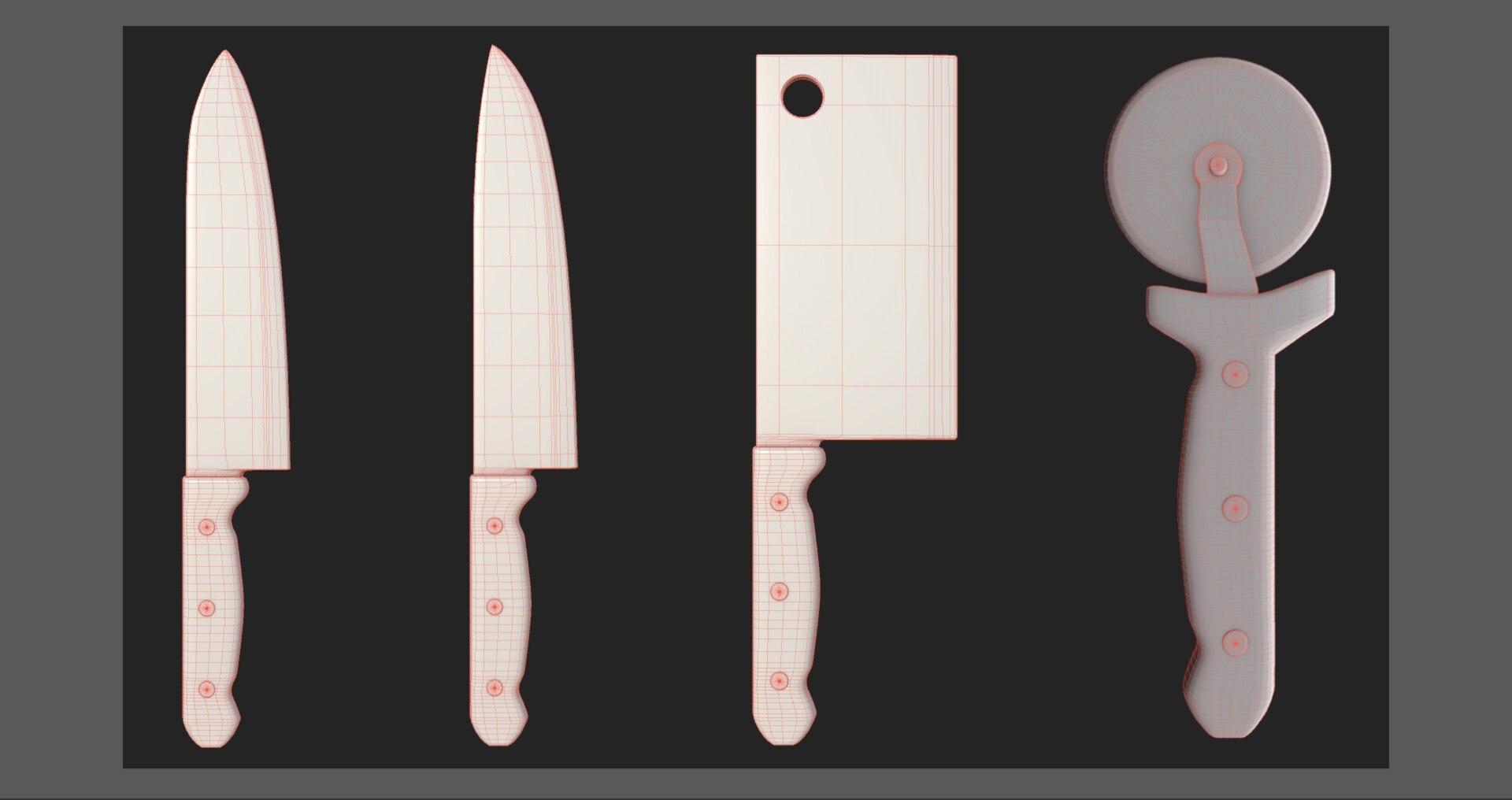 3D Kitchen Knives Set - TurboSquid 2033237
