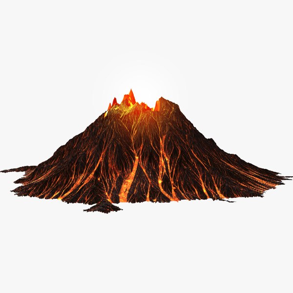 3d model volcano island terrain