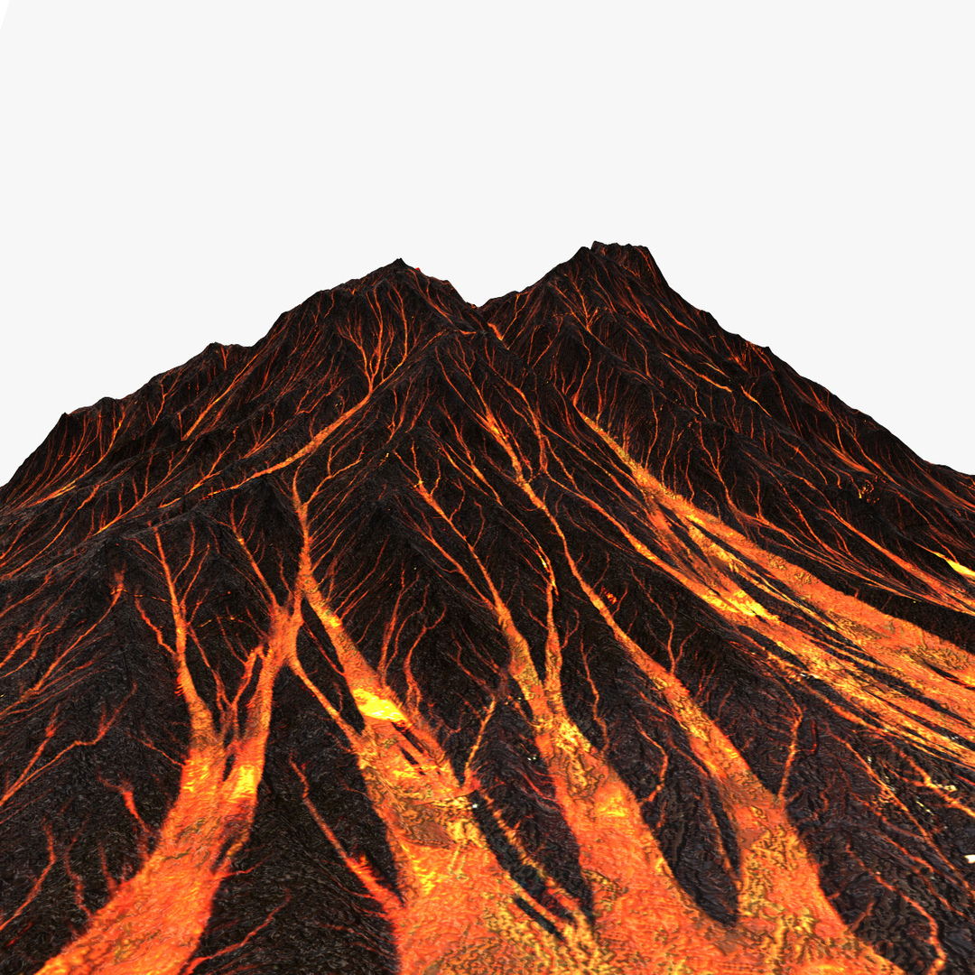 3d model volcano island terrain