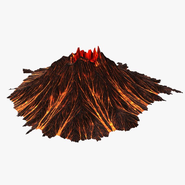 3d model volcano island terrain