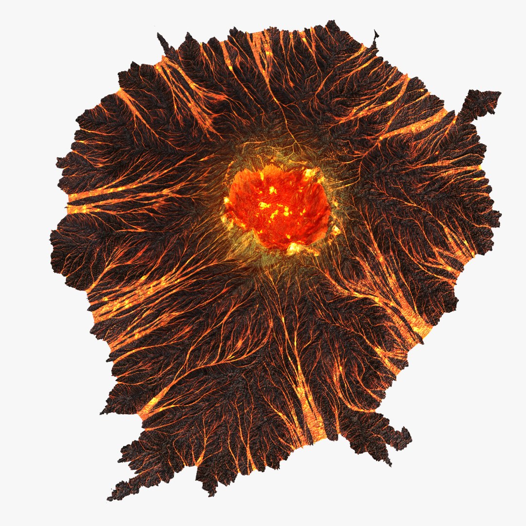 3d Model Volcano Island Terrain