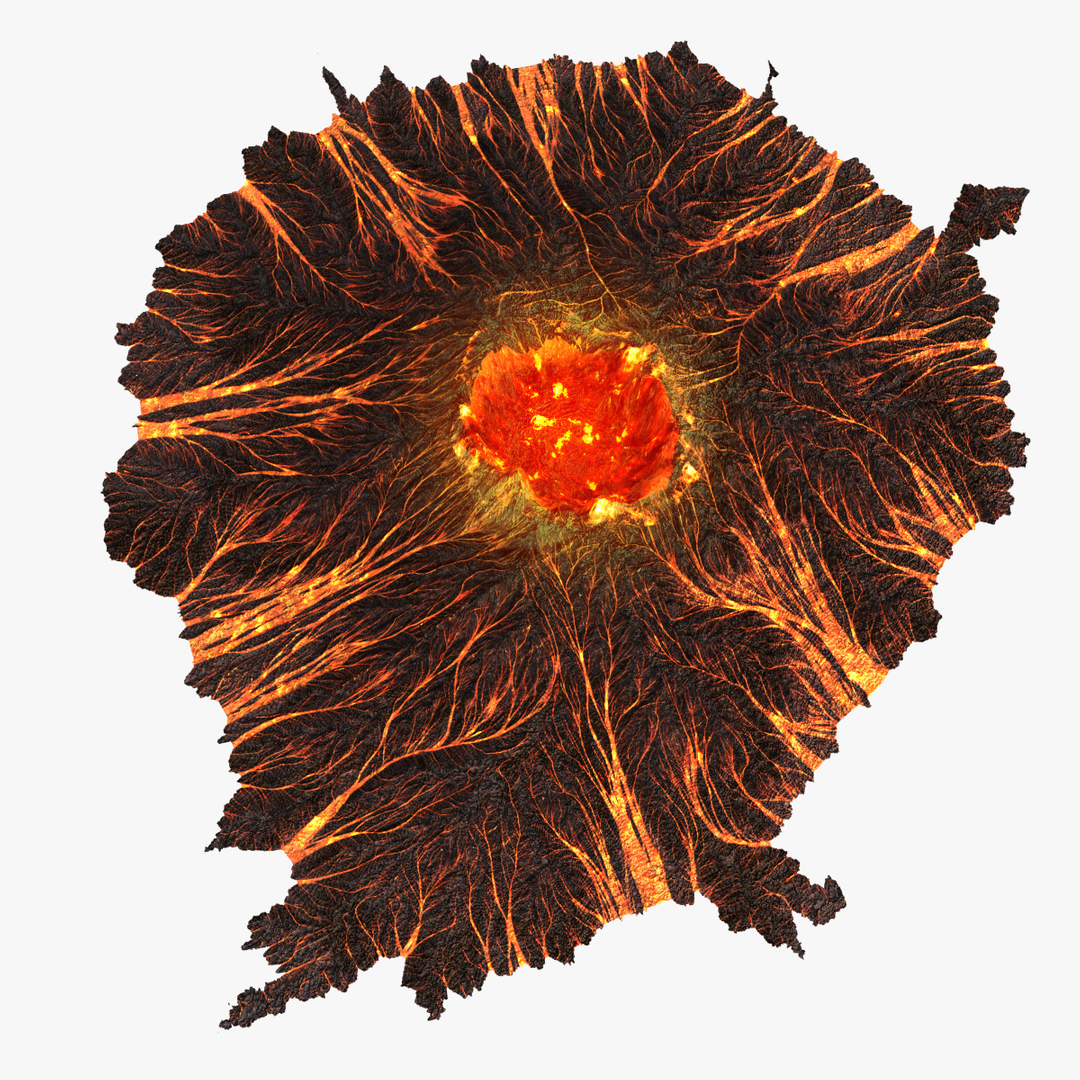 3d model volcano island terrain