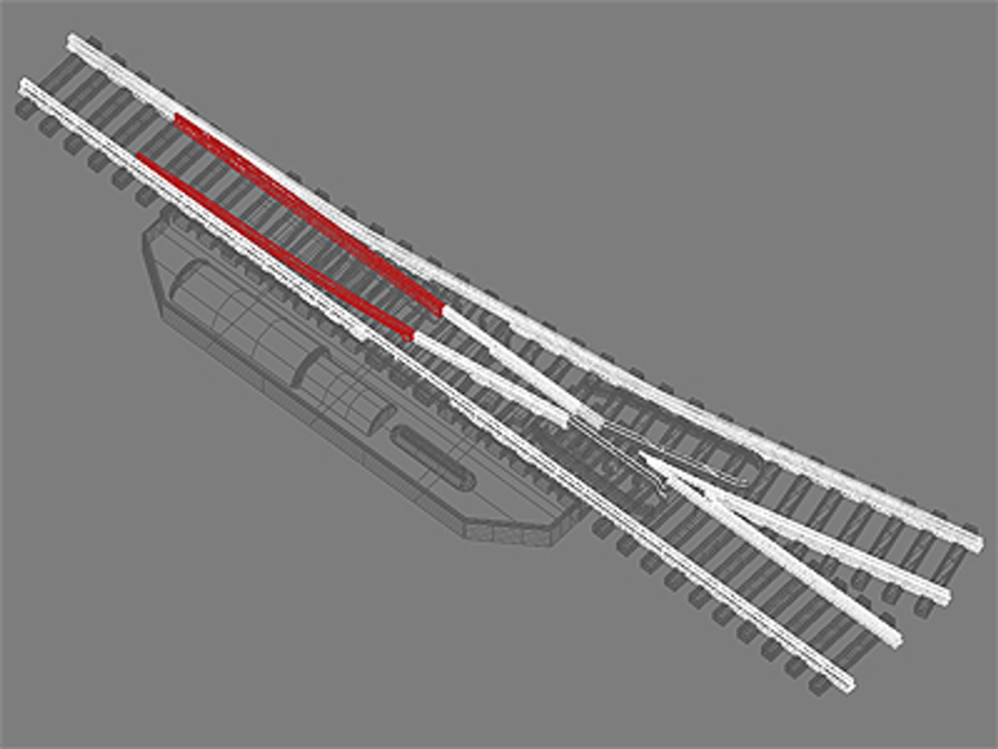 2558 Right Turn-out Railroad Track 3d 3ds